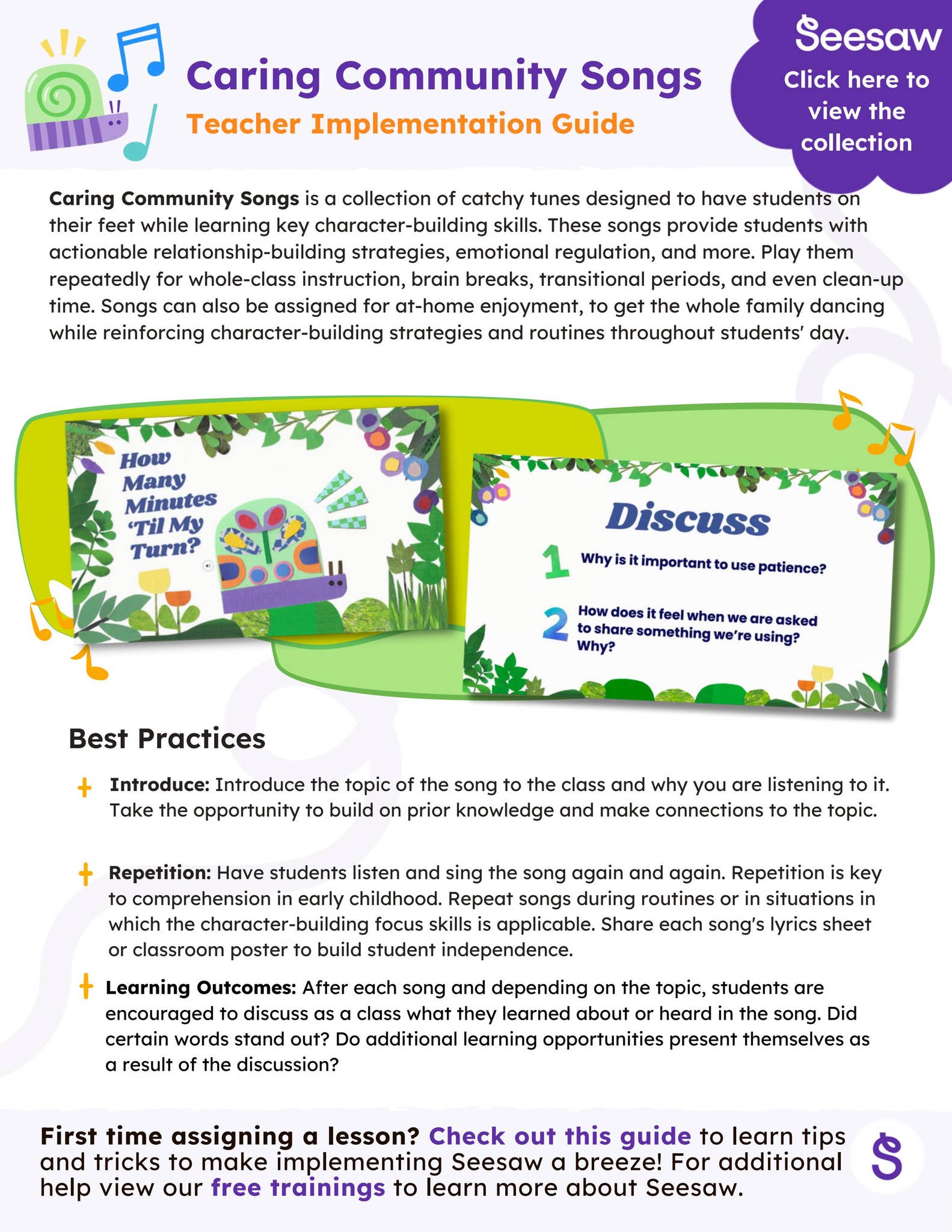 Caring Community (SEL) Songs Implementation Guide by seesawlearning - Issuu