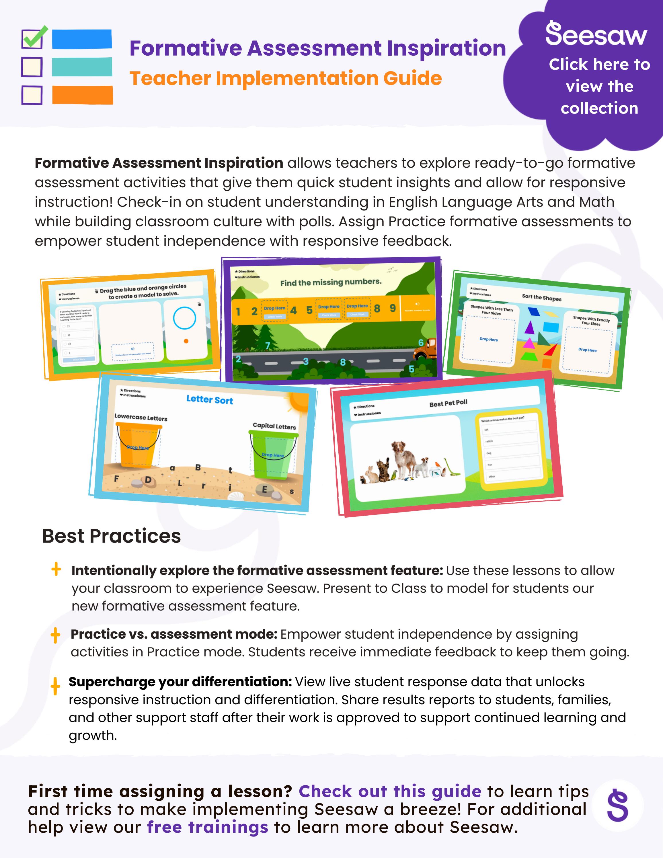 Formative Assessment Inspiration Implementation Guide by seesawlearning - Issuu