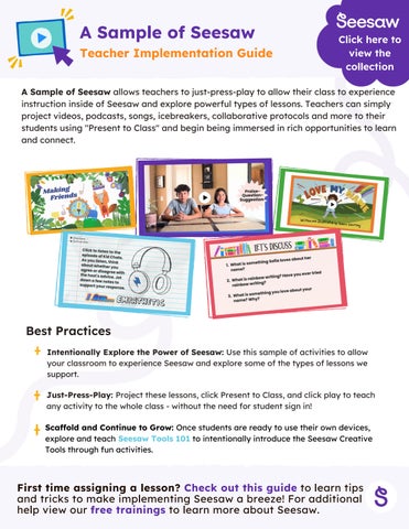 A Sample of Seesaw Implementation Guide by seesawlearning - Issuu