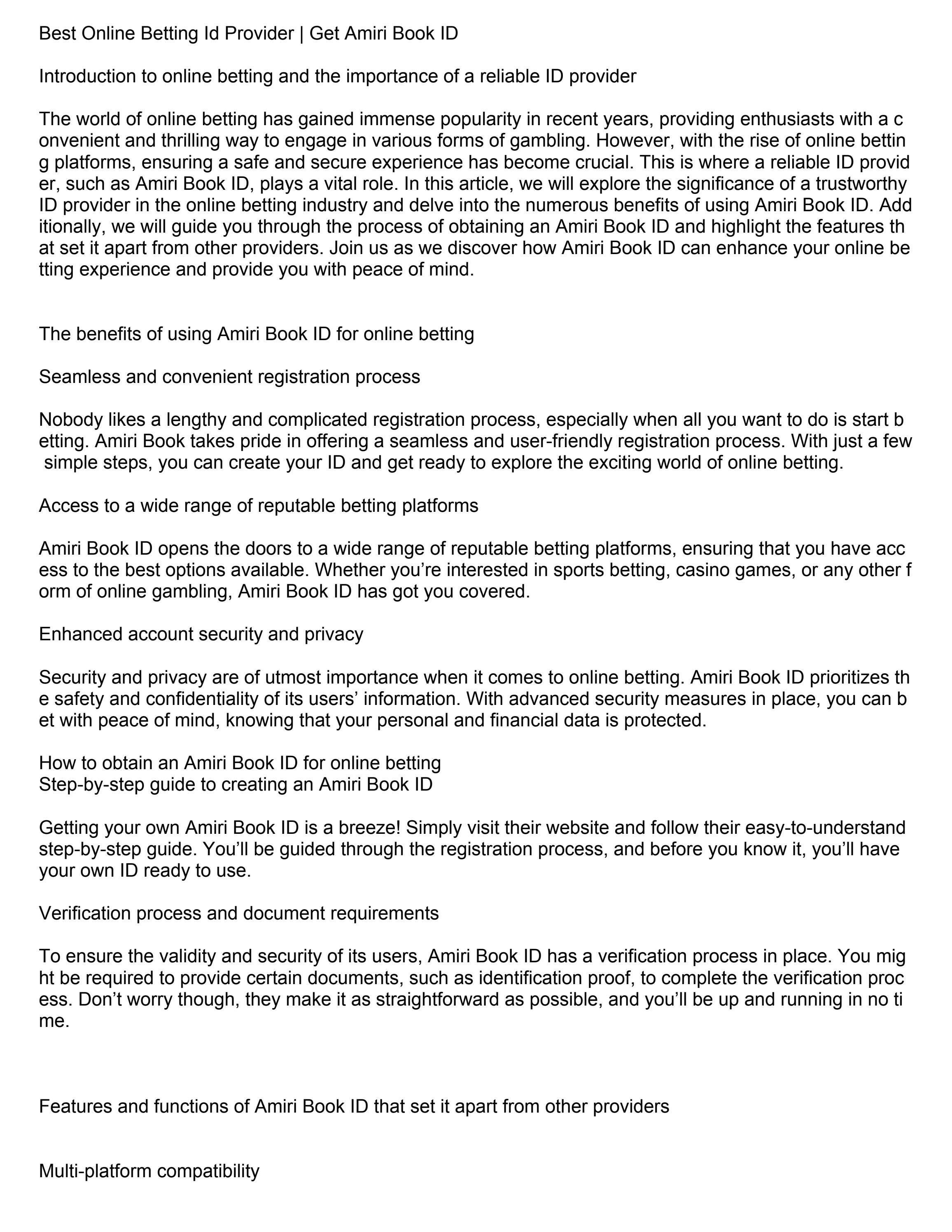 Trusted Betting Id Provider | Amiri Book by amiribook - Issuu