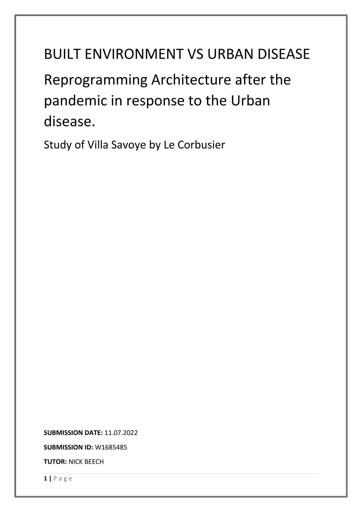 BUILT ENVIRONMENT vs URBAN DISEASE by sofijastupar - Issuu