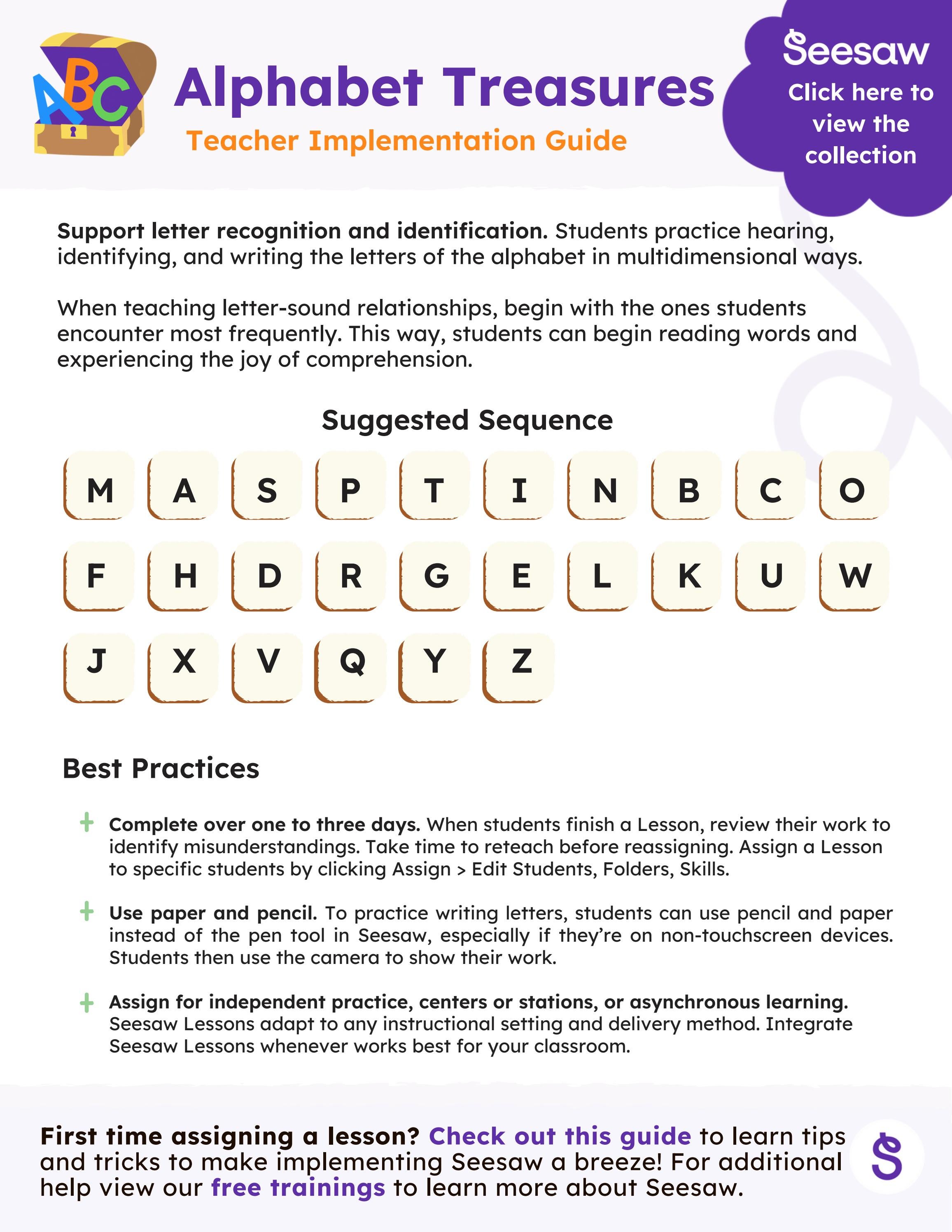 Alphabet Treasures Implementation Guide by seesawlearning - Issuu