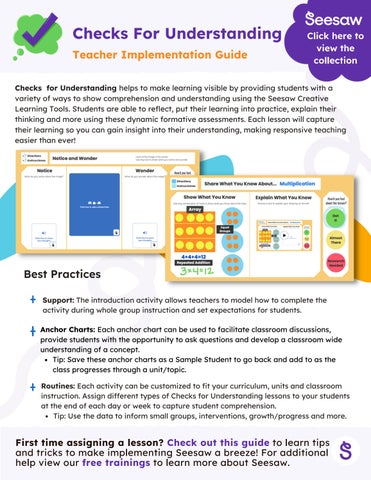 Checks for Understanding Implementation Guide by seesawlearning - Issuu