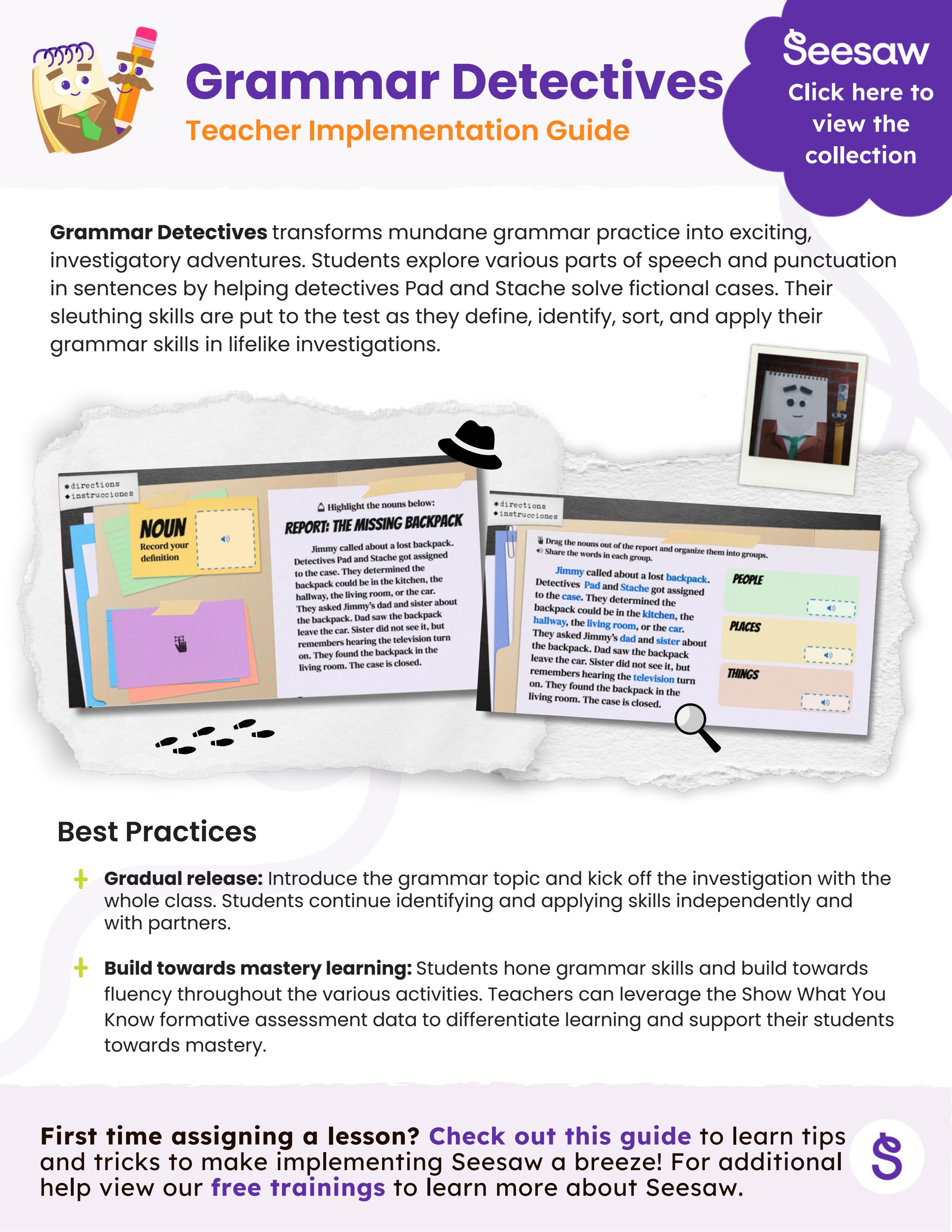 Grammar Detectives Implementation Guide by seesawlearning - Issuu