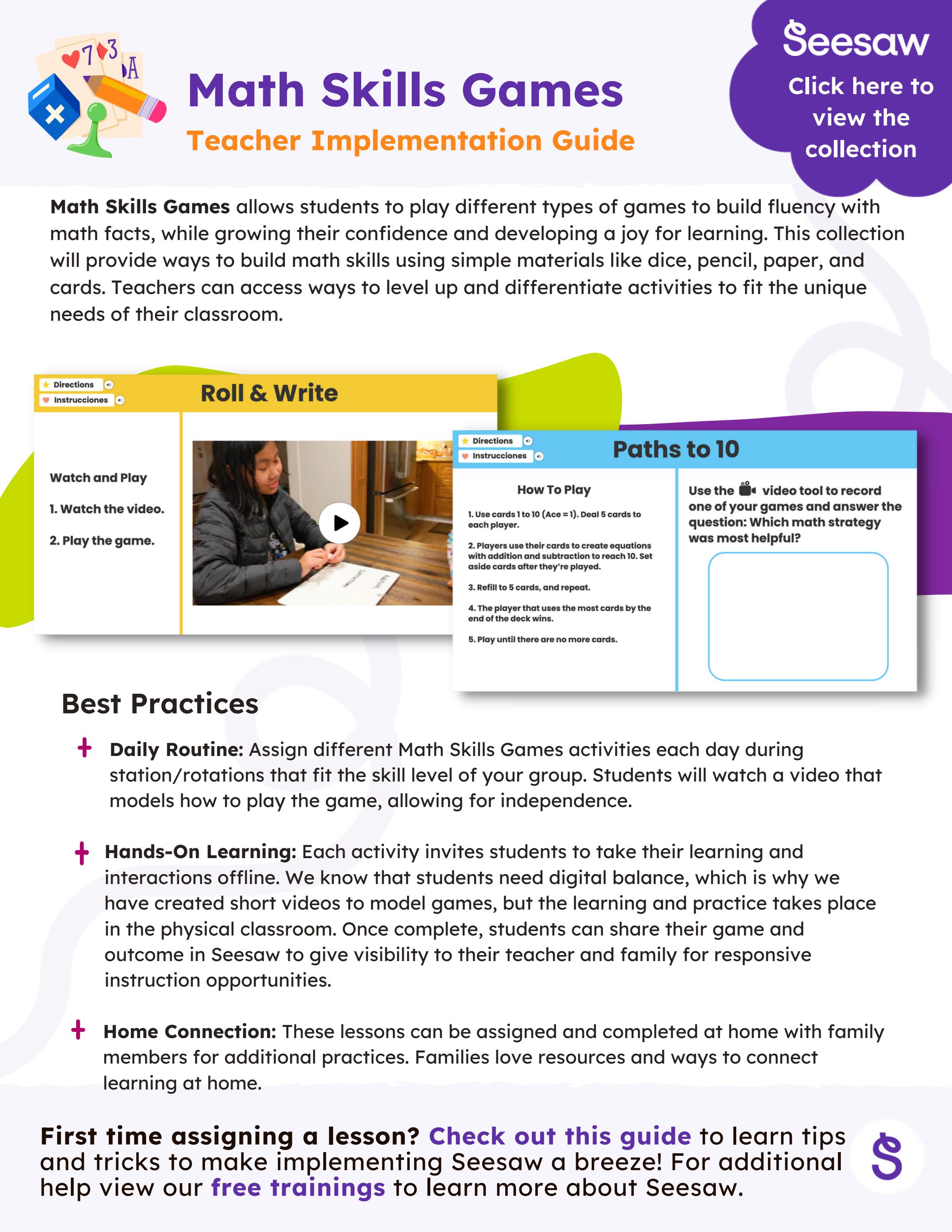 Math Skills Games Implementation Guide by seesawlearning - Issuu