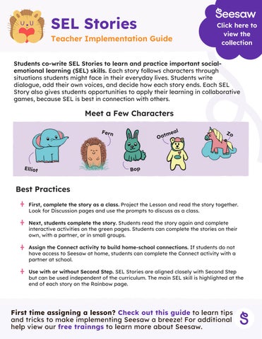 SEL Stories Implementation Guide by seesawlearning - Issuu