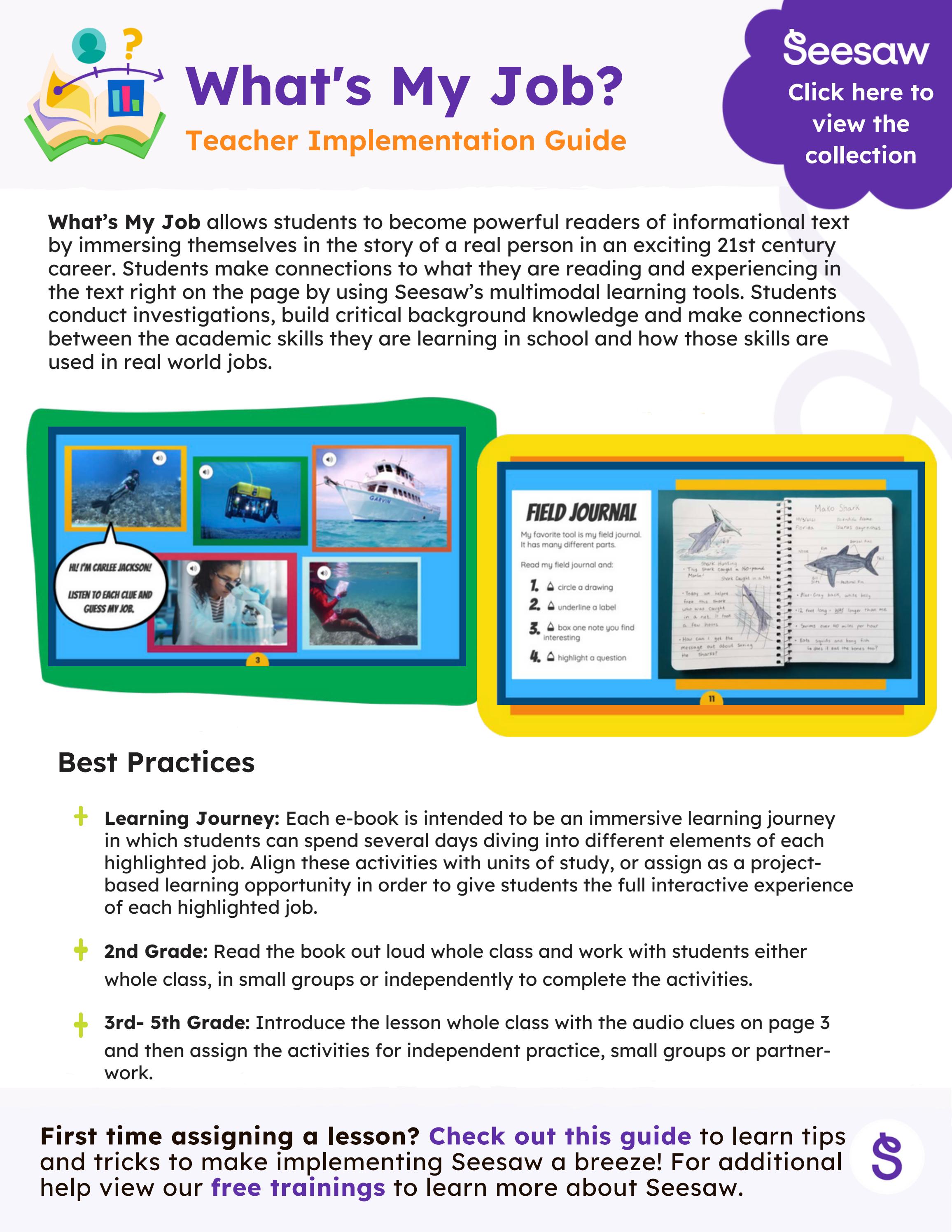 What's My Job Implementation Guide by seesawlearning - Issuu