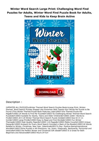 [ PDF READ ONLINE ] Winter Word Search Large Print: Challenging Word F ...