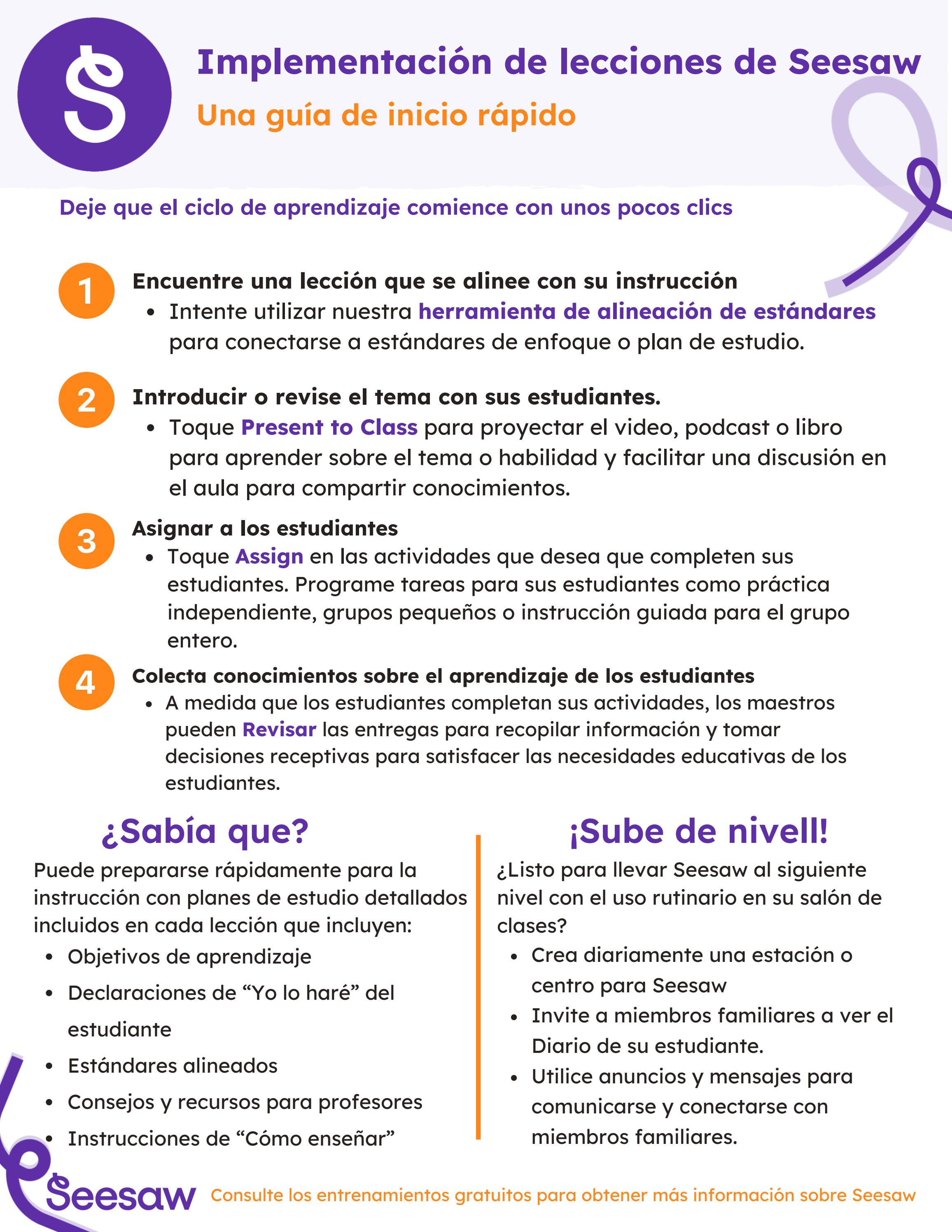 Spanish Implementing Seesaw Lessons by seesawlearning - Issuu