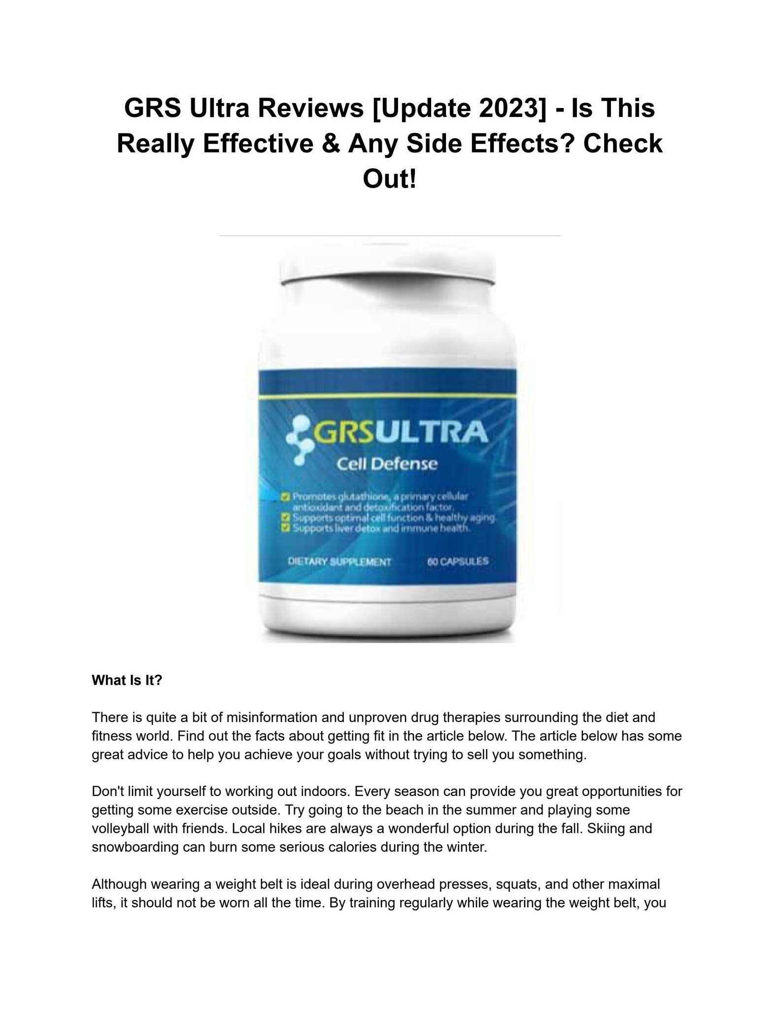 GRS Ultra Reviews [Update 2023] - Is This Really Effective & Any Side ...