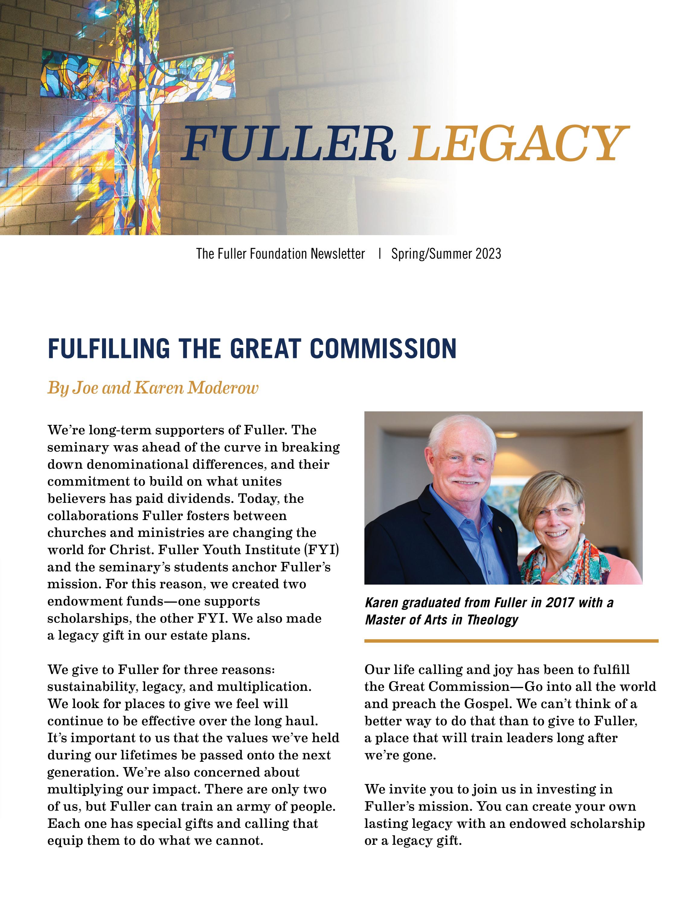 Fuller Legacy | Spring 2023 by The Fuller Foundation - Issuu