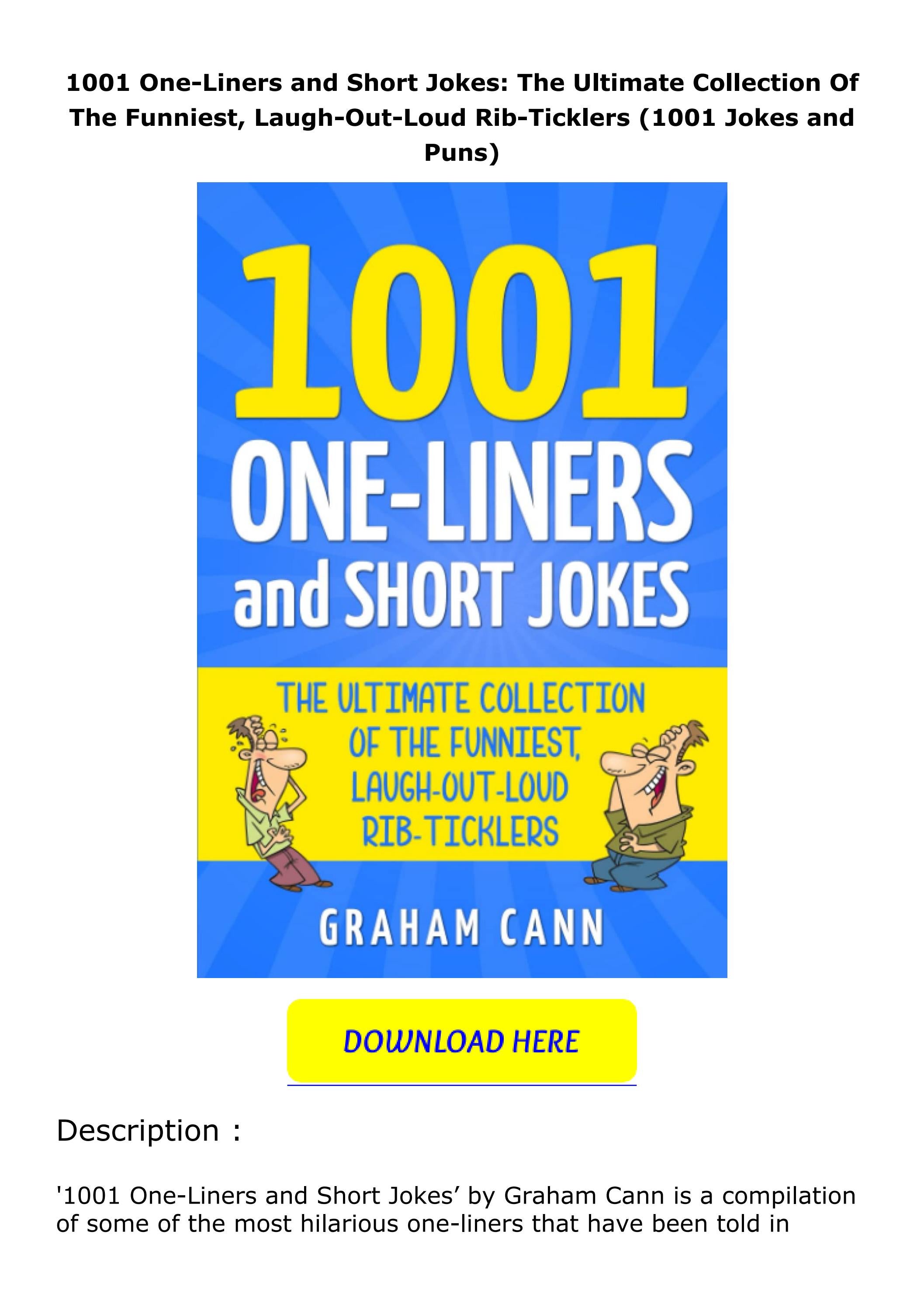 Download ⚡️ 1001 One-Liners and Short Jokes: The Ultimate Collection Of ...