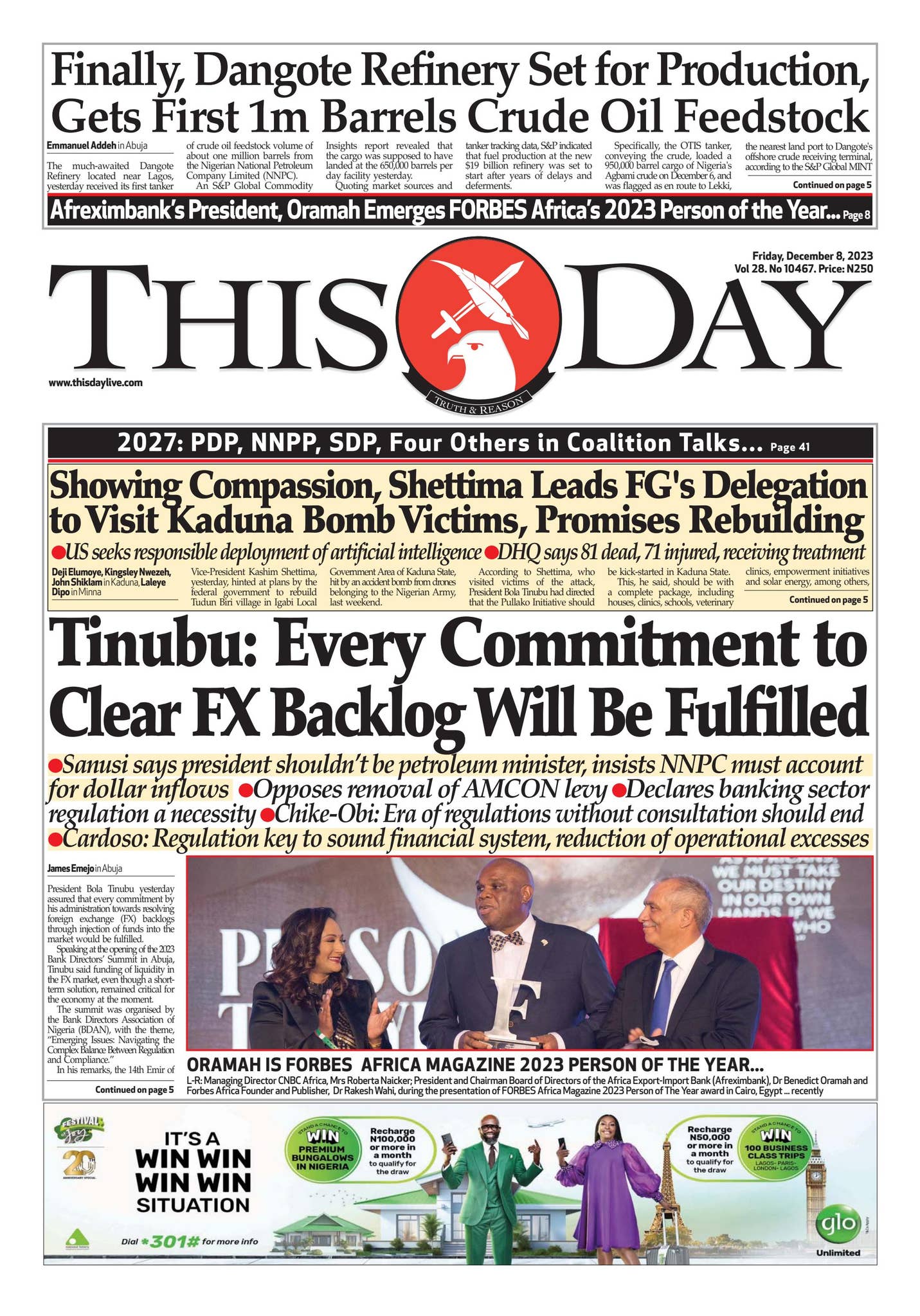 FRIDAY 8TH DECEMBER 2023 by THISDAY Newspapers Ltd - Issuu