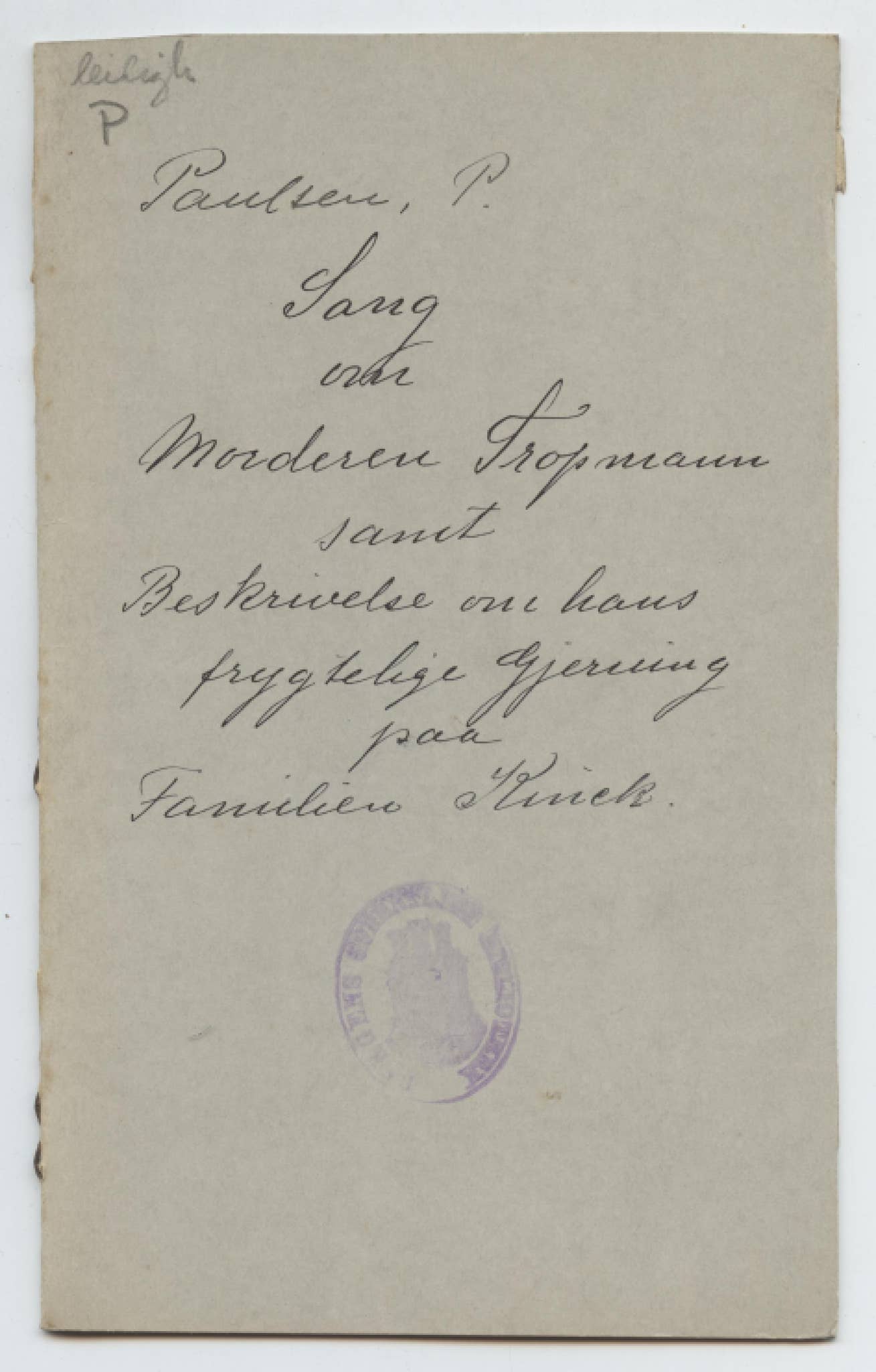 1870? Sang om morderen Tropmann, samt beskrivelse om hans frygtelige ...