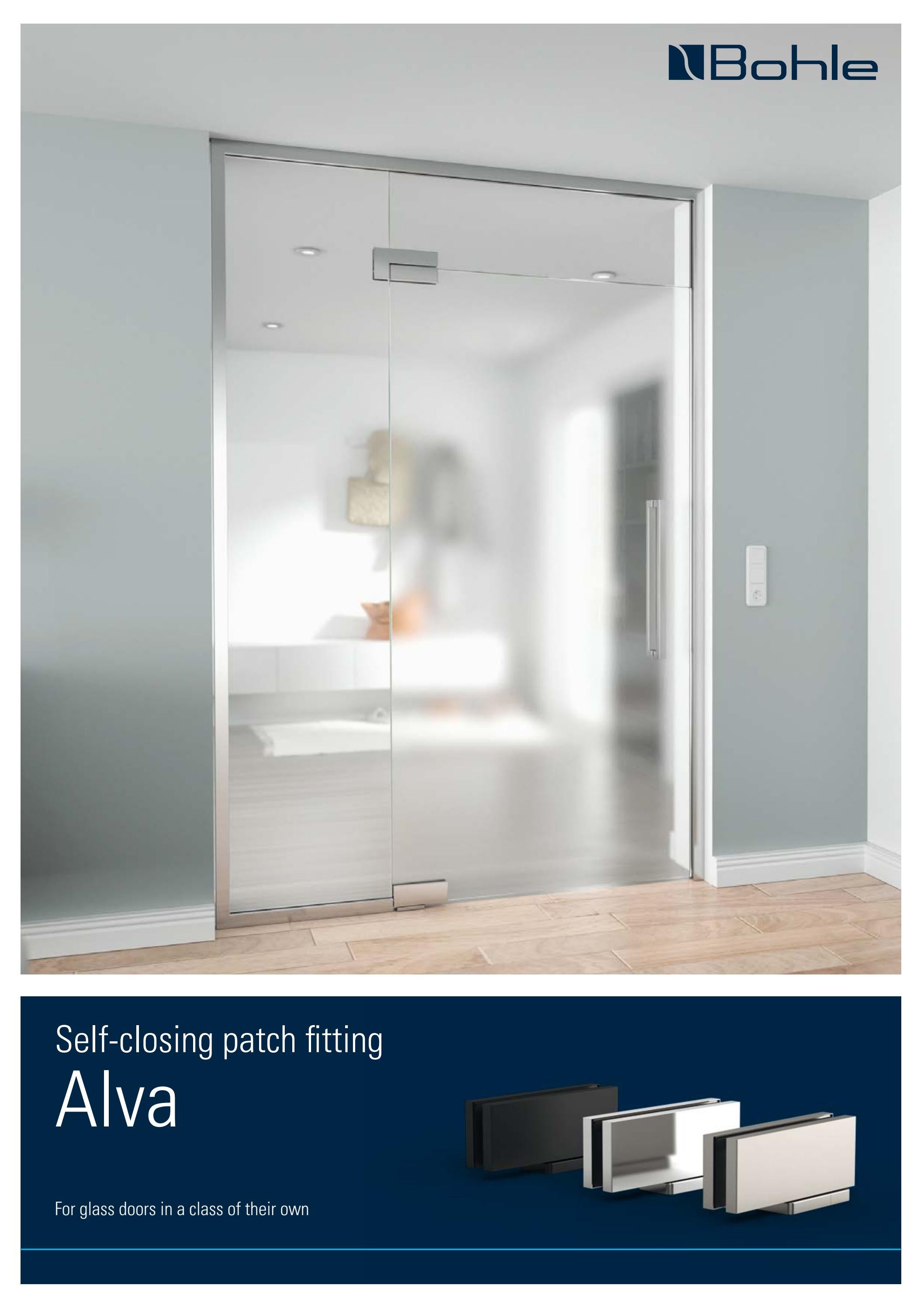 The Alva self closing patch hinge for Go Glass frameless glass doors by ...