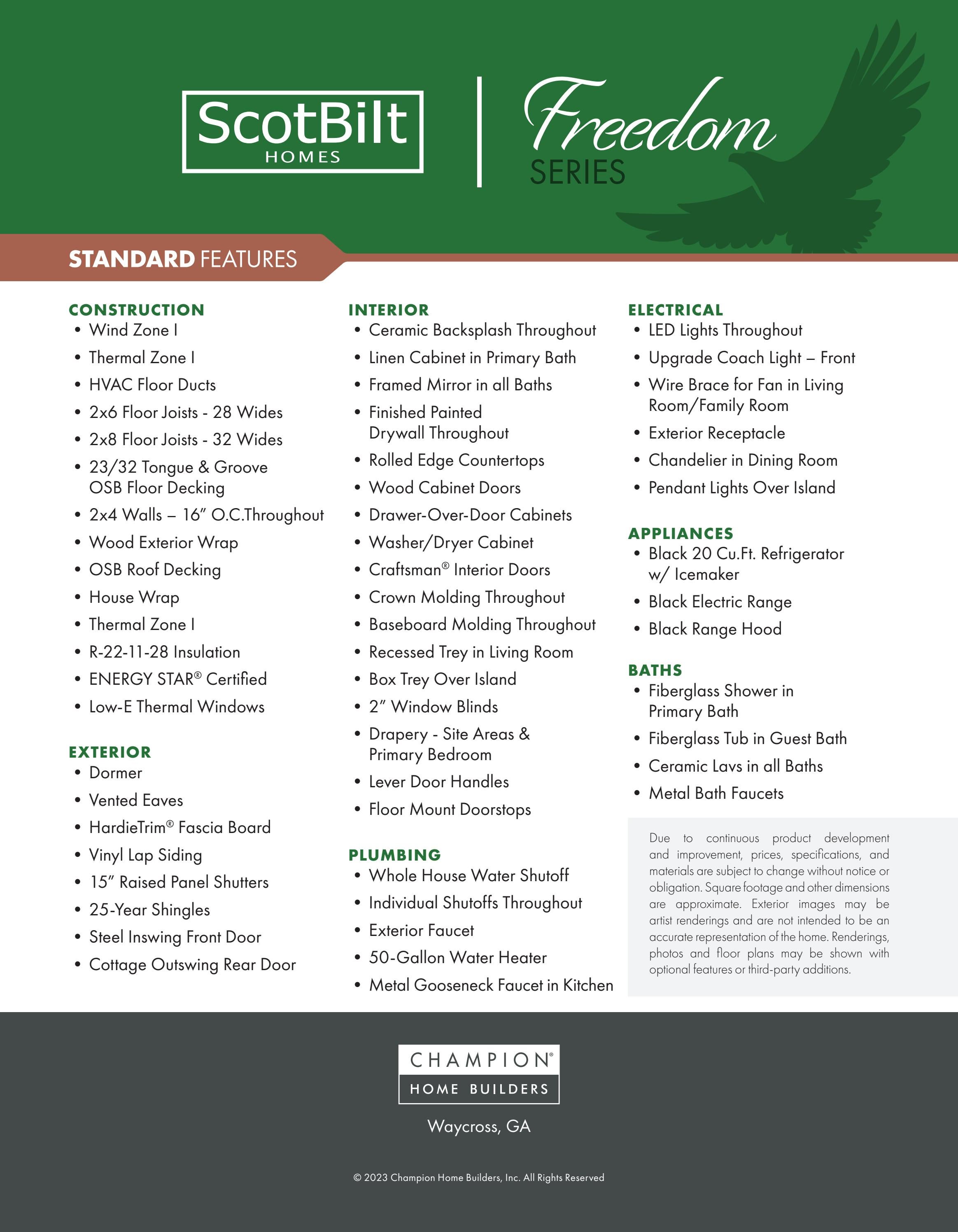 ScotBilt Homes - Waycross GA - Freedom Series Standards by ...