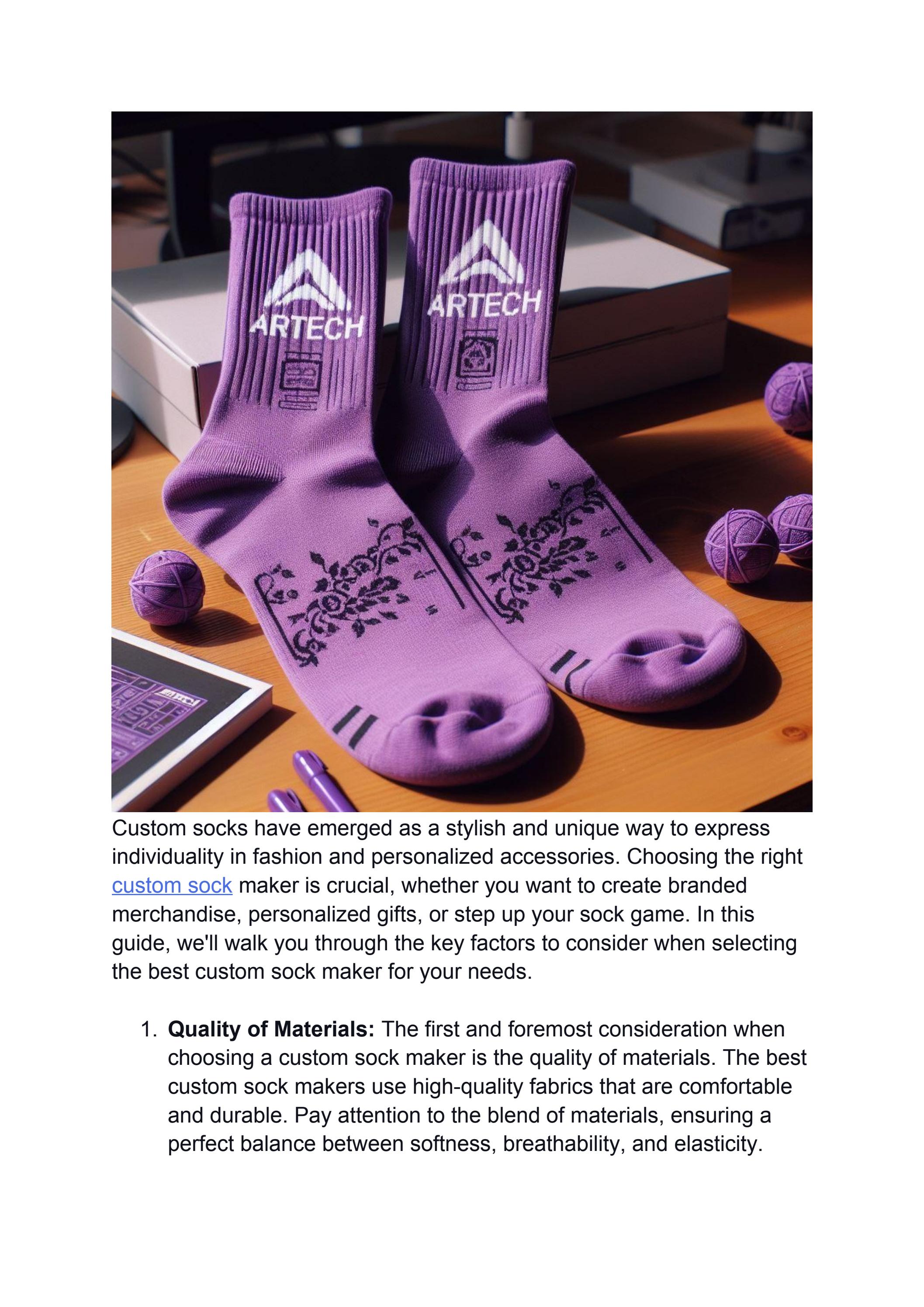 Unraveling the Thread: A Guide to Choosing the Best Custom Sock Maker ...