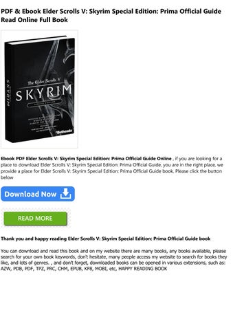 Read [PDF] Elder Scrolls V: Skyrim Special Edition: Prima Official Guide TXT,PDF,EPUB by ...