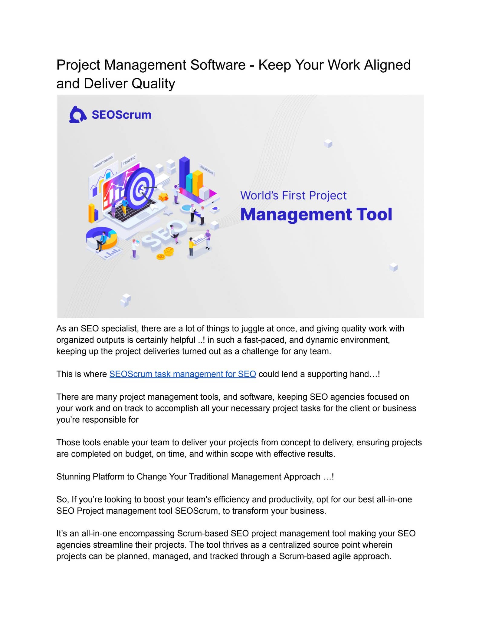 Use an Utimate Tool to Keep Your Work Aligned and Deliver Quality by ...