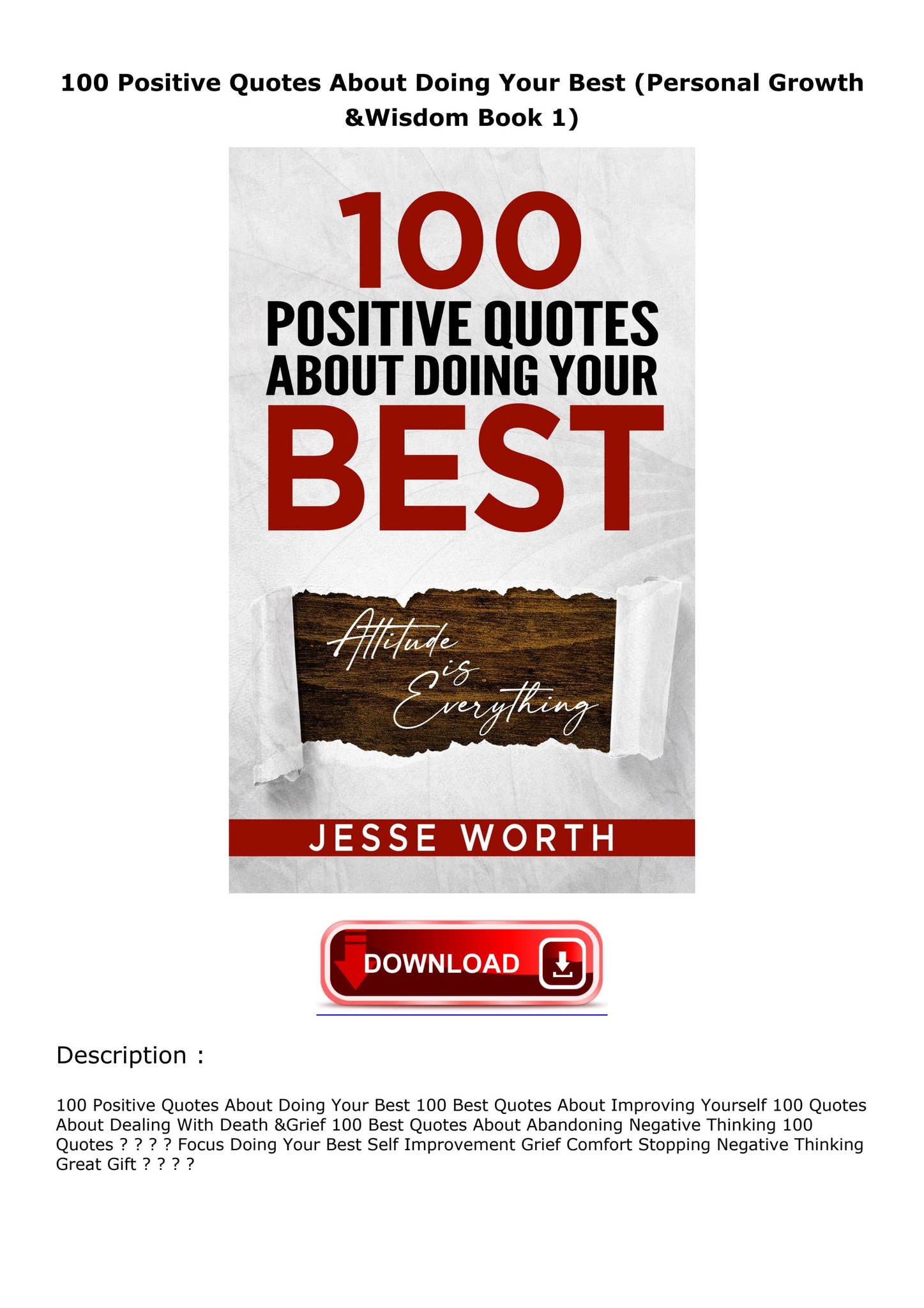 √[PDF] DOWNLOAD EBOOK 100 Positive Quotes About Doing Your Best (Pers ...