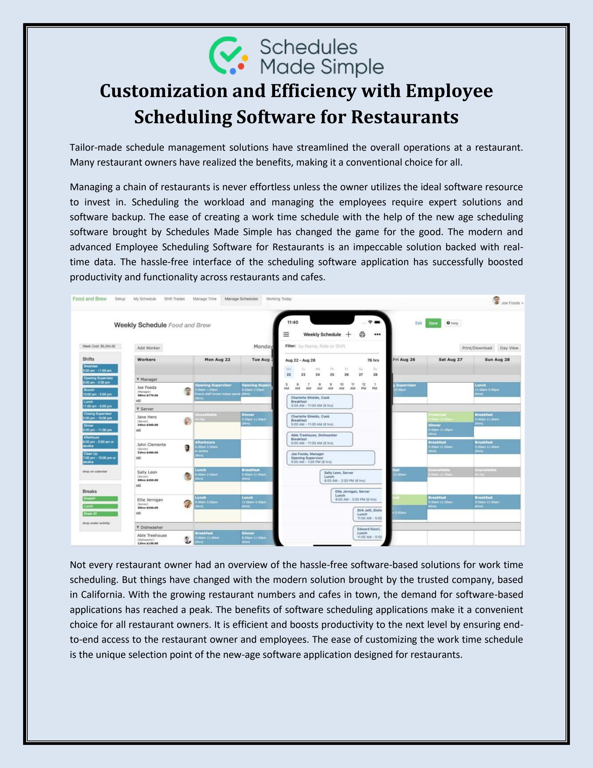 Customization and Efficiency with Employee Scheduling Software for ...