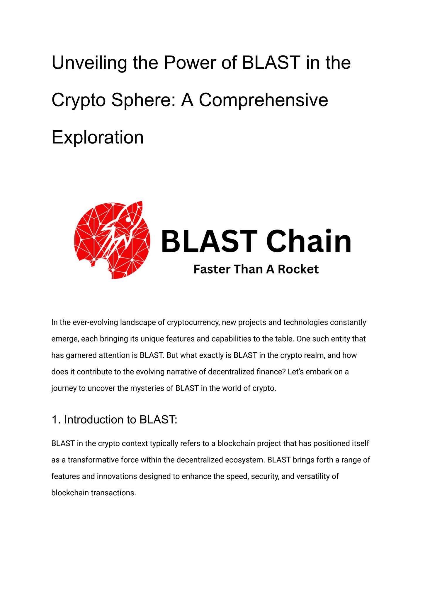 BLAST Chain: A Comprehensive Exploration by blast blockchain - Issuu