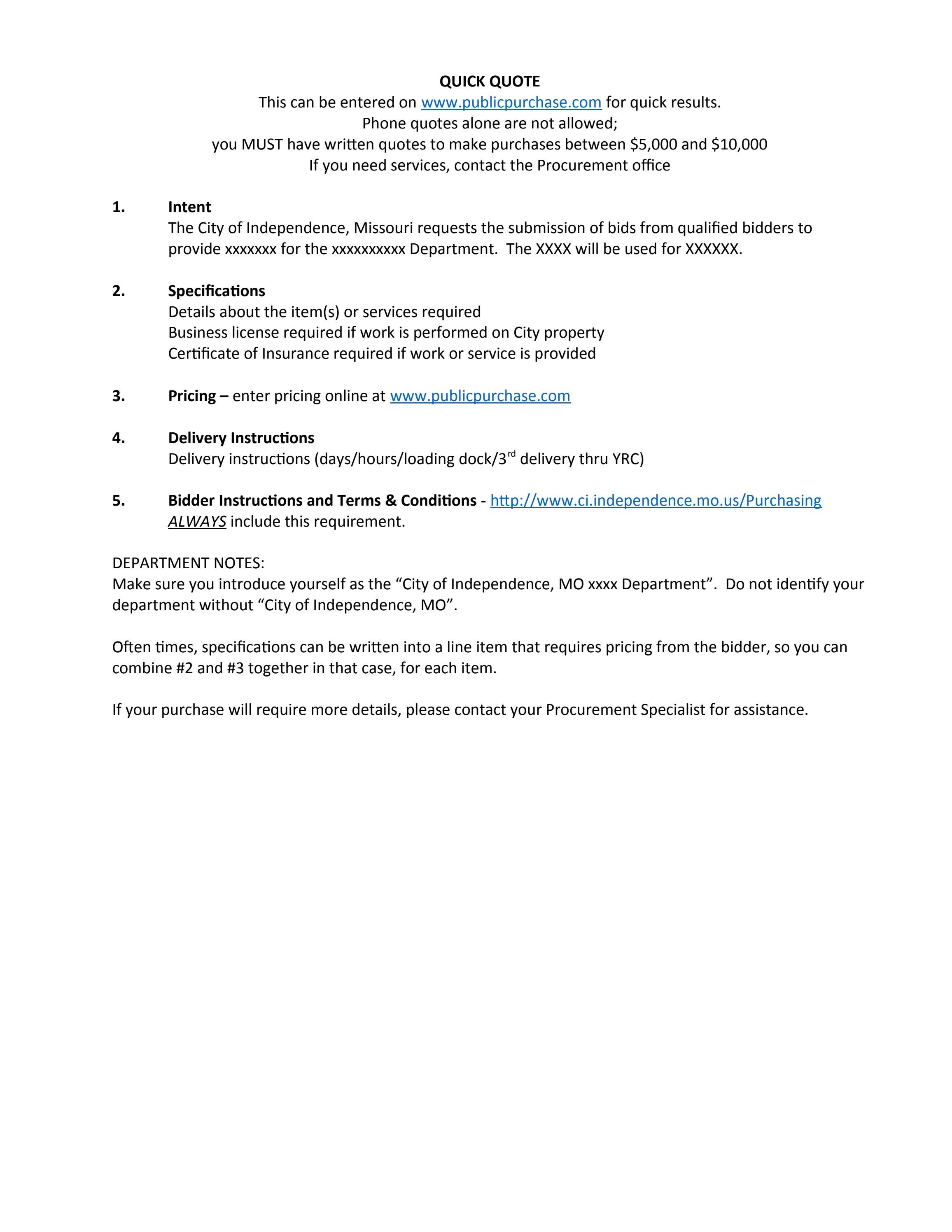 Quick Quote checklist by cityofindepmo - Issuu