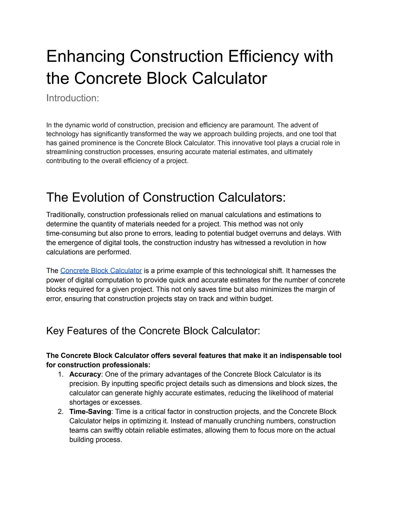 Enhancing Construction Efficiency with the Concrete Block Calculator by ...