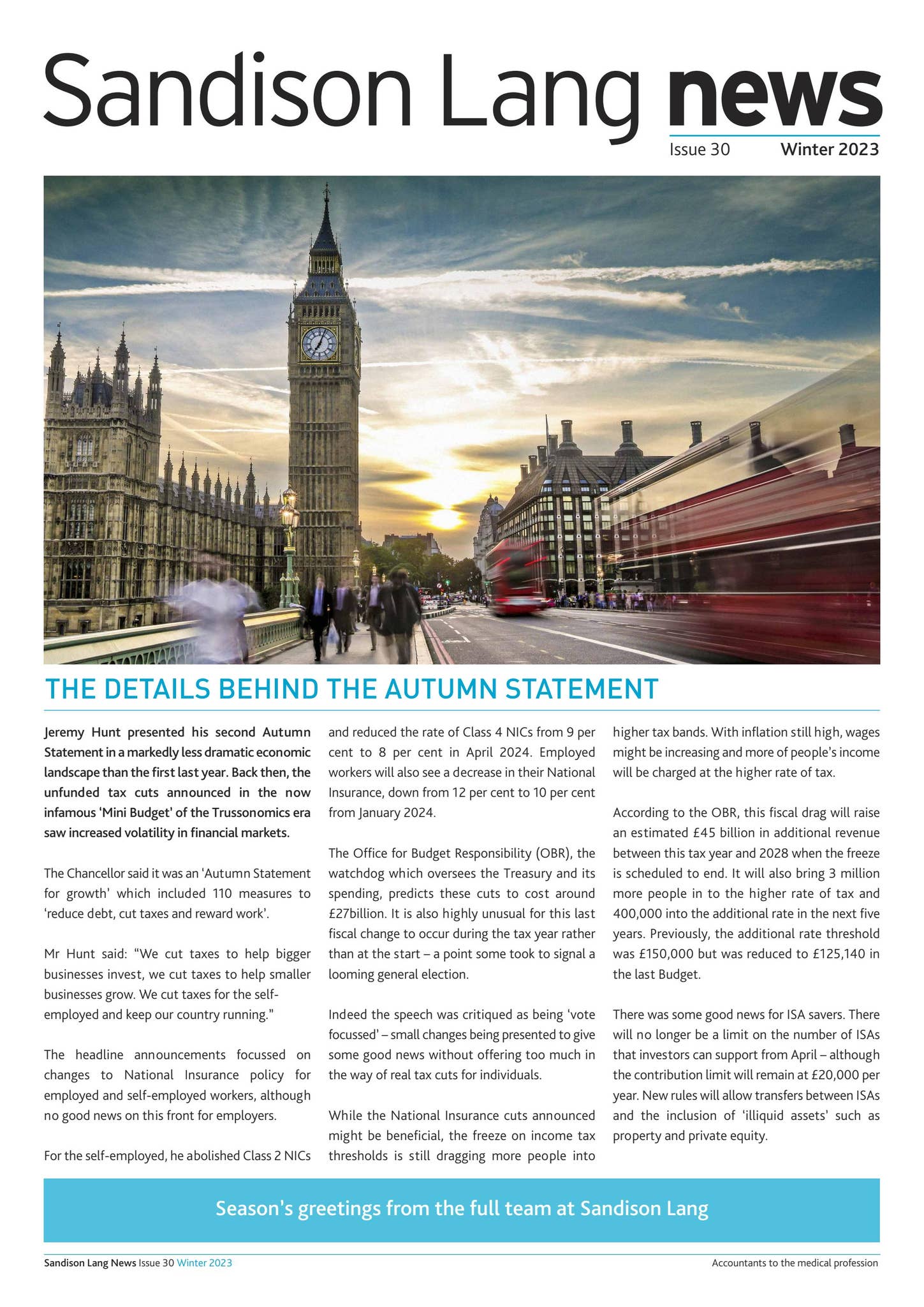 Sandison Lang Client Newsletter - Winter 2023 by david.norris - Issuu
