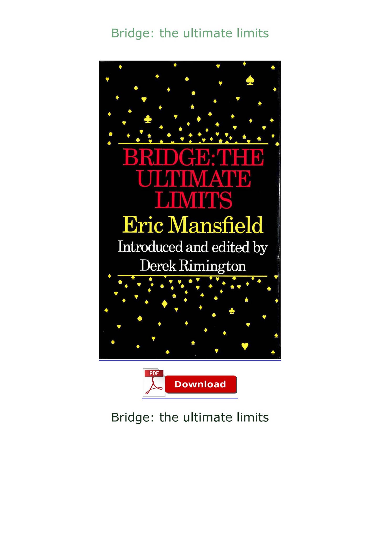 FREE READ ⚡PDF⚡ Bridge: the ultimate limits by radovichlortonp777 - Issuu