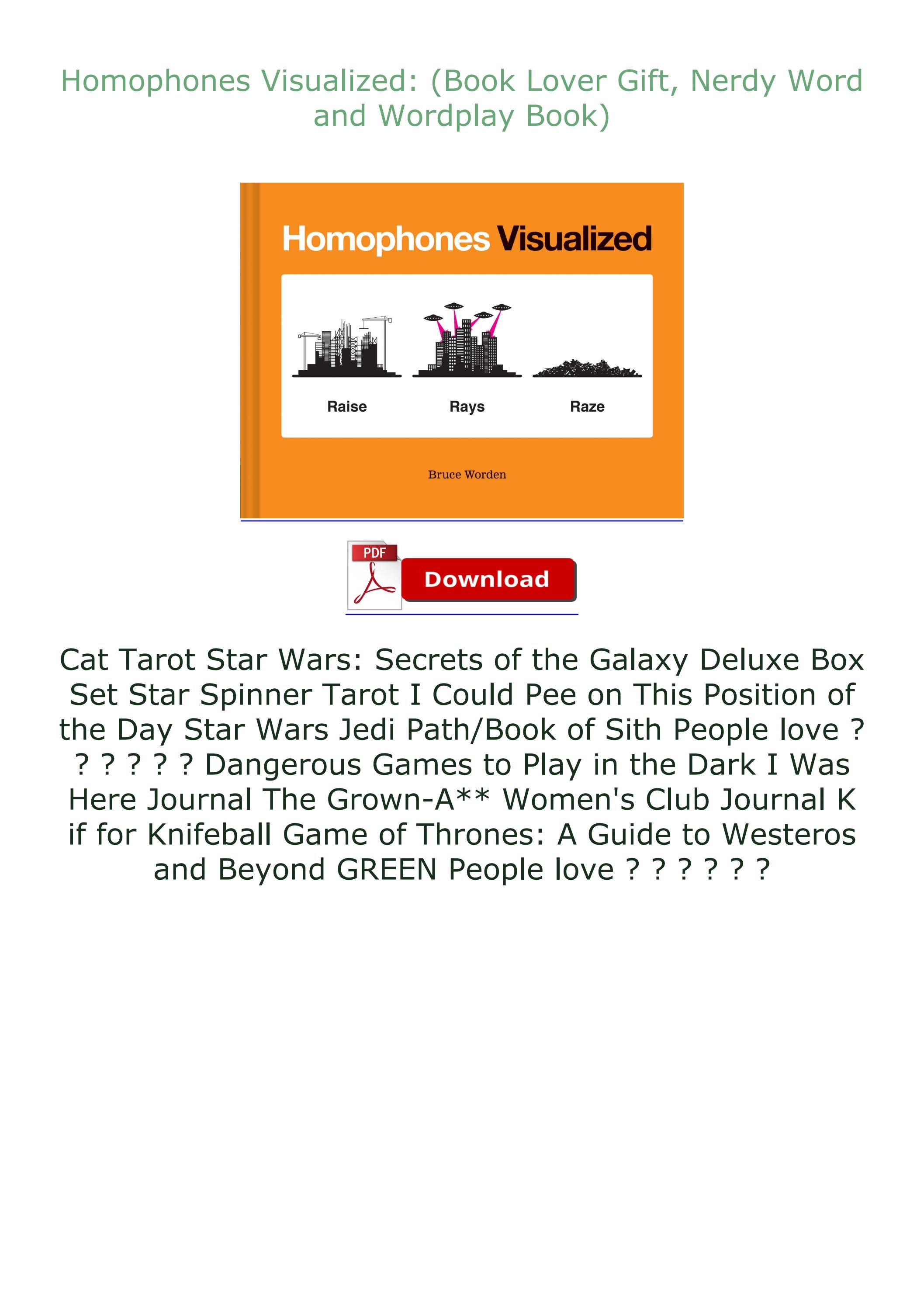 FULL EPUB DOWNLOAD Homophones Visualized: (Book Lover Gift, Nerdy Word ...