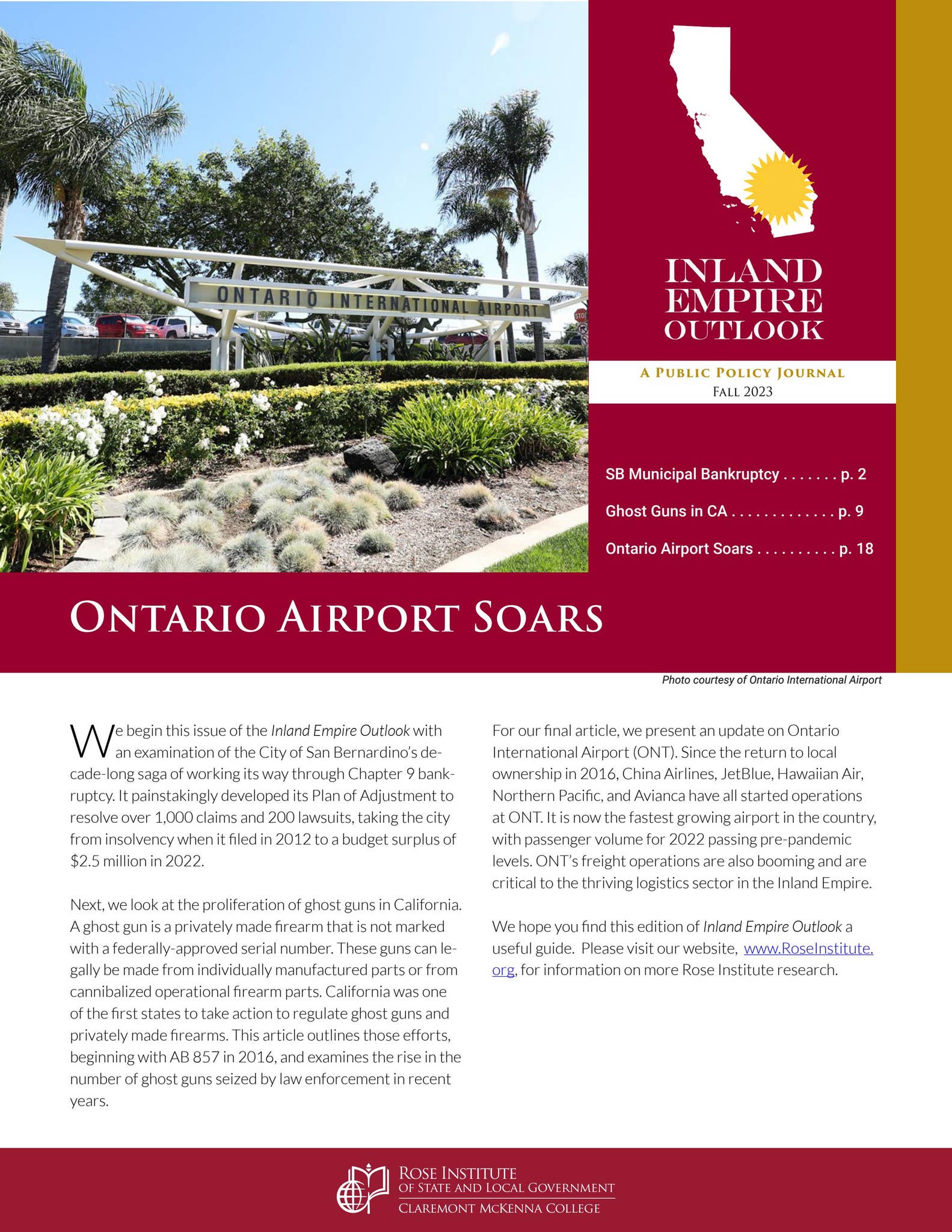 Inland Empire Outlook_Fall 2023 by Rose Institute, CMC - Issuu
