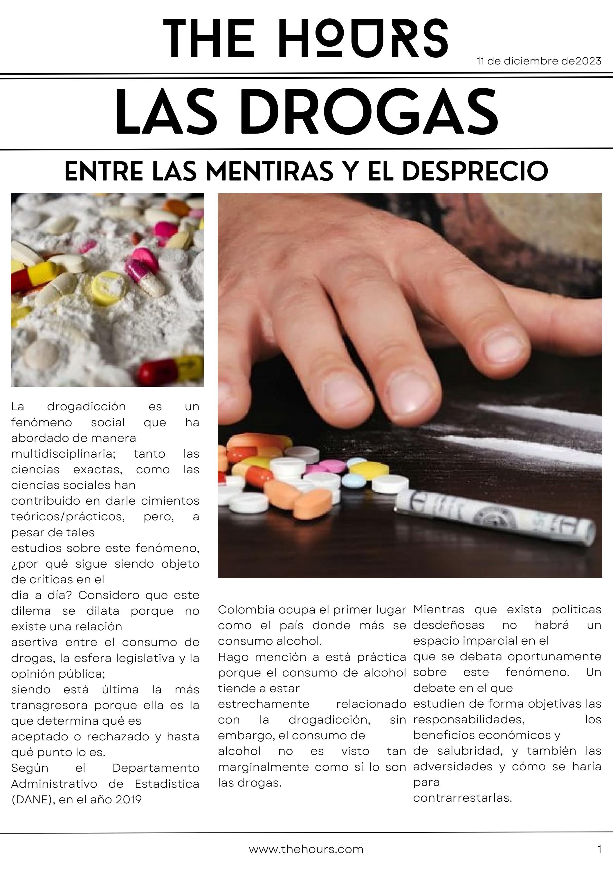 COLUMNA DE OPINIÓN SOBRE EL CONSUMO DE DROGAS EN COLOMBIA by FRANCISCO ...