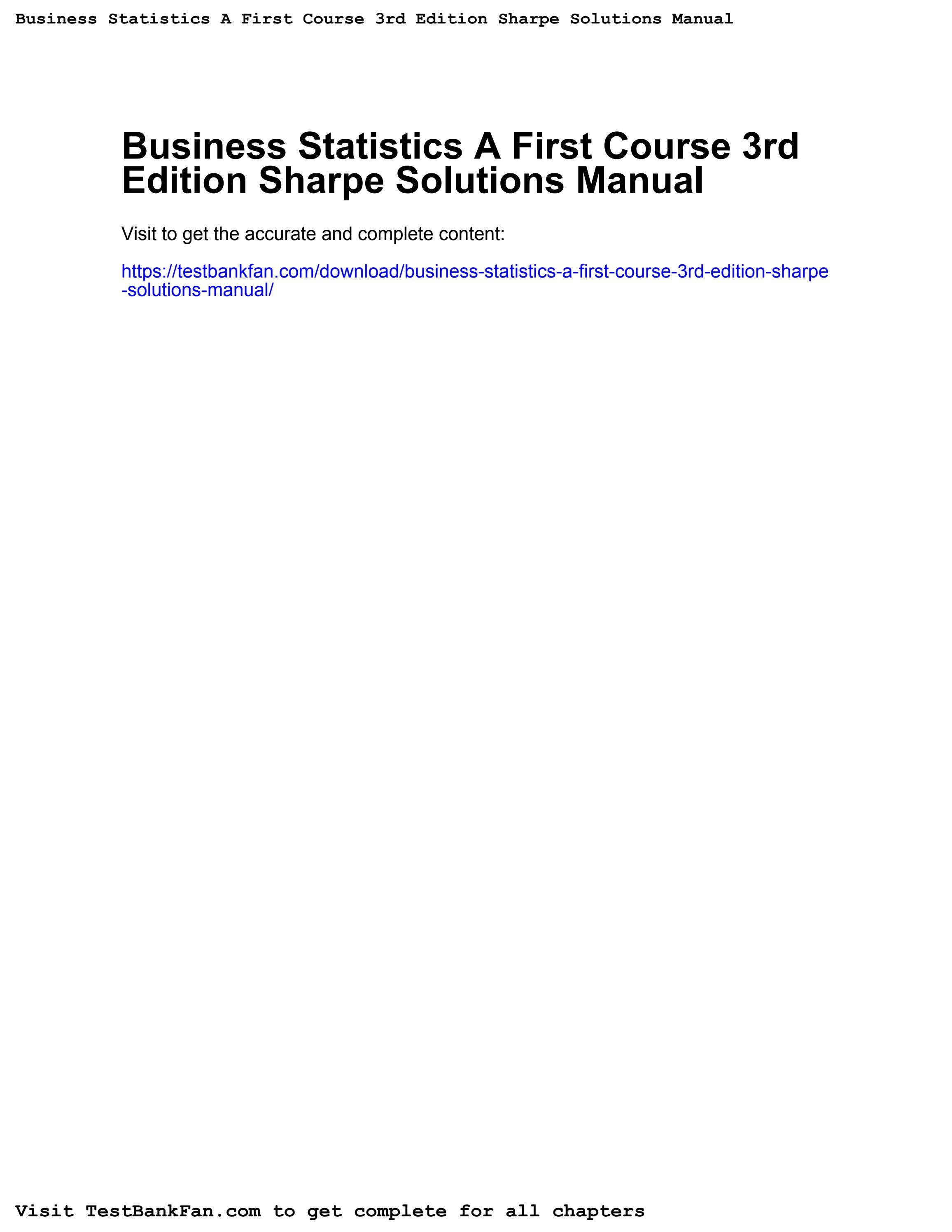 Full_download_business statistics a first course 3rd edition sharpe ...