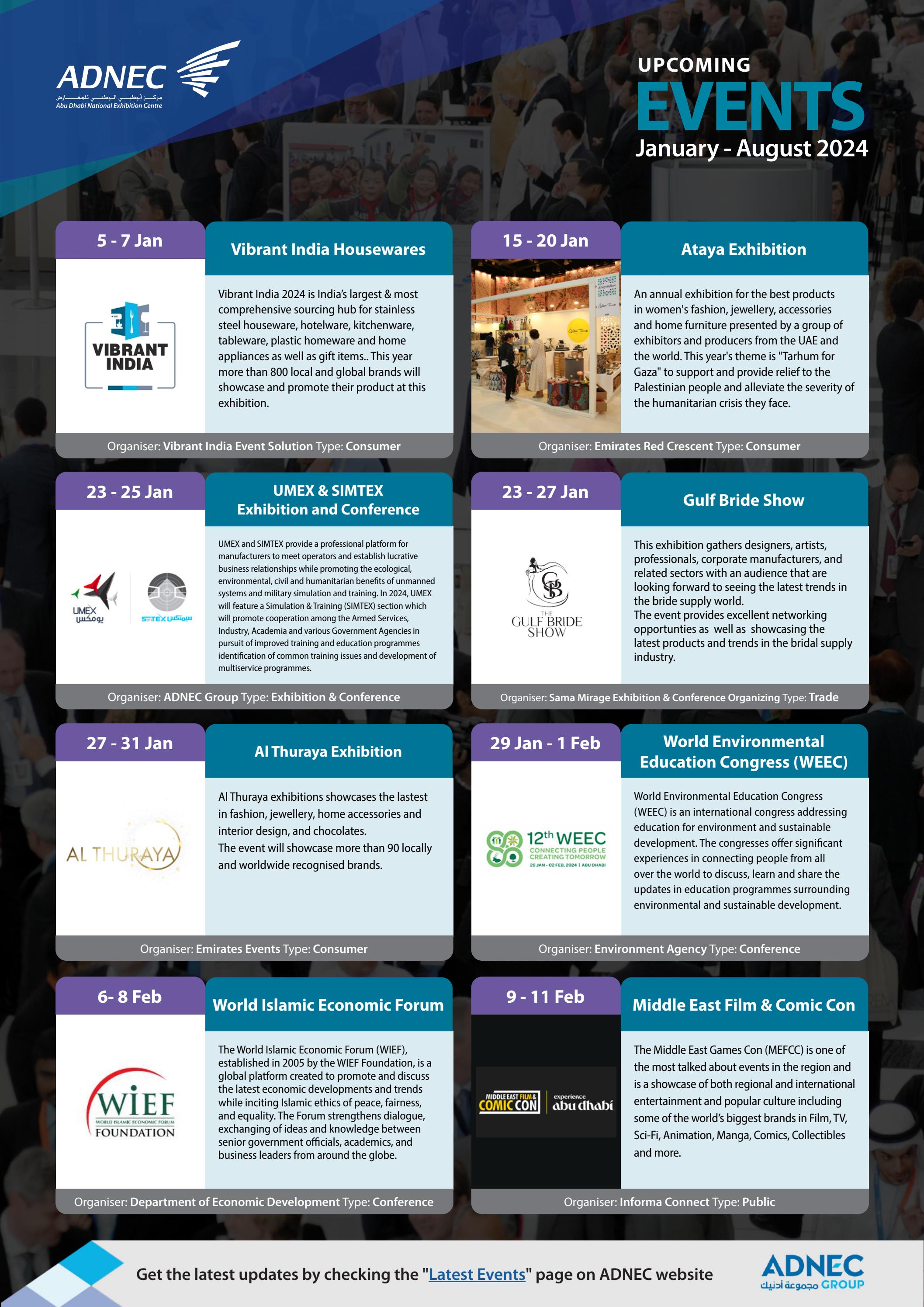 Upcoming Events Jan-Aug 24 by ADNEC Group - Issuu