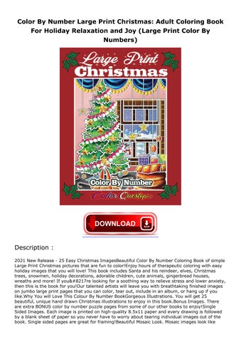 √PDF_ Color By Number Large Print Christmas: Adult Coloring Book For H ...