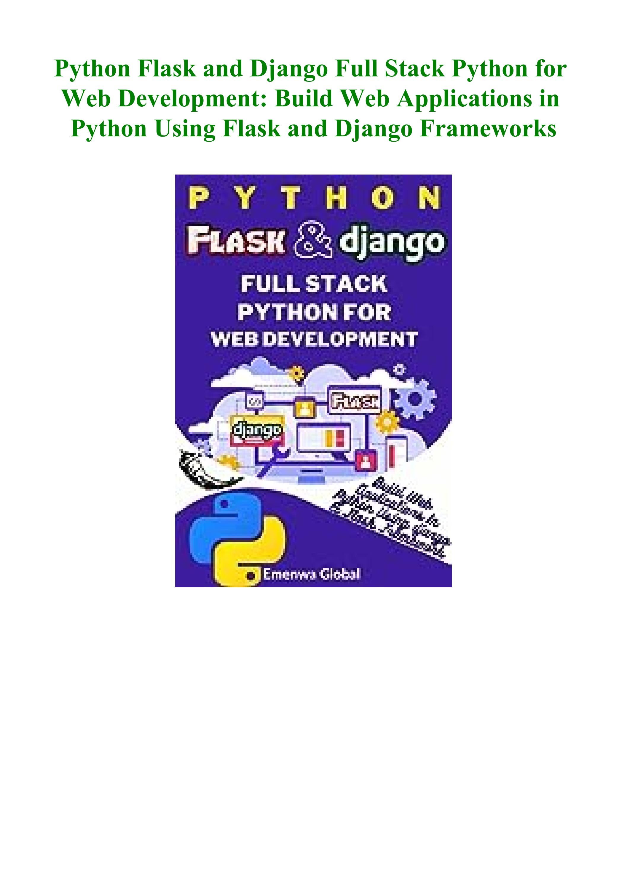 [PDF] Python Flask and Django Full Stack Python for Web Development ...