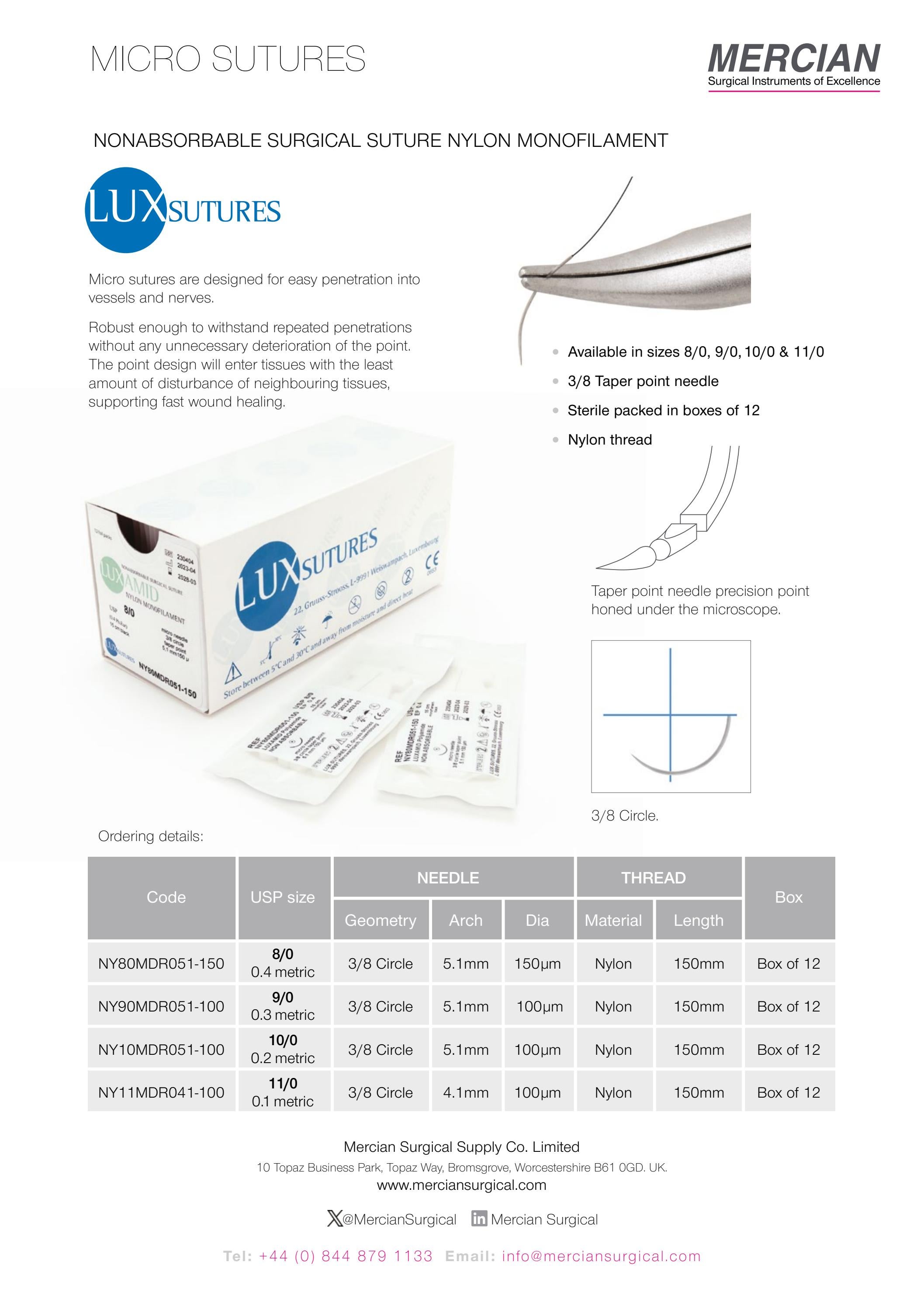 MICRO SUTURES by Mercian Surgical - Issuu
