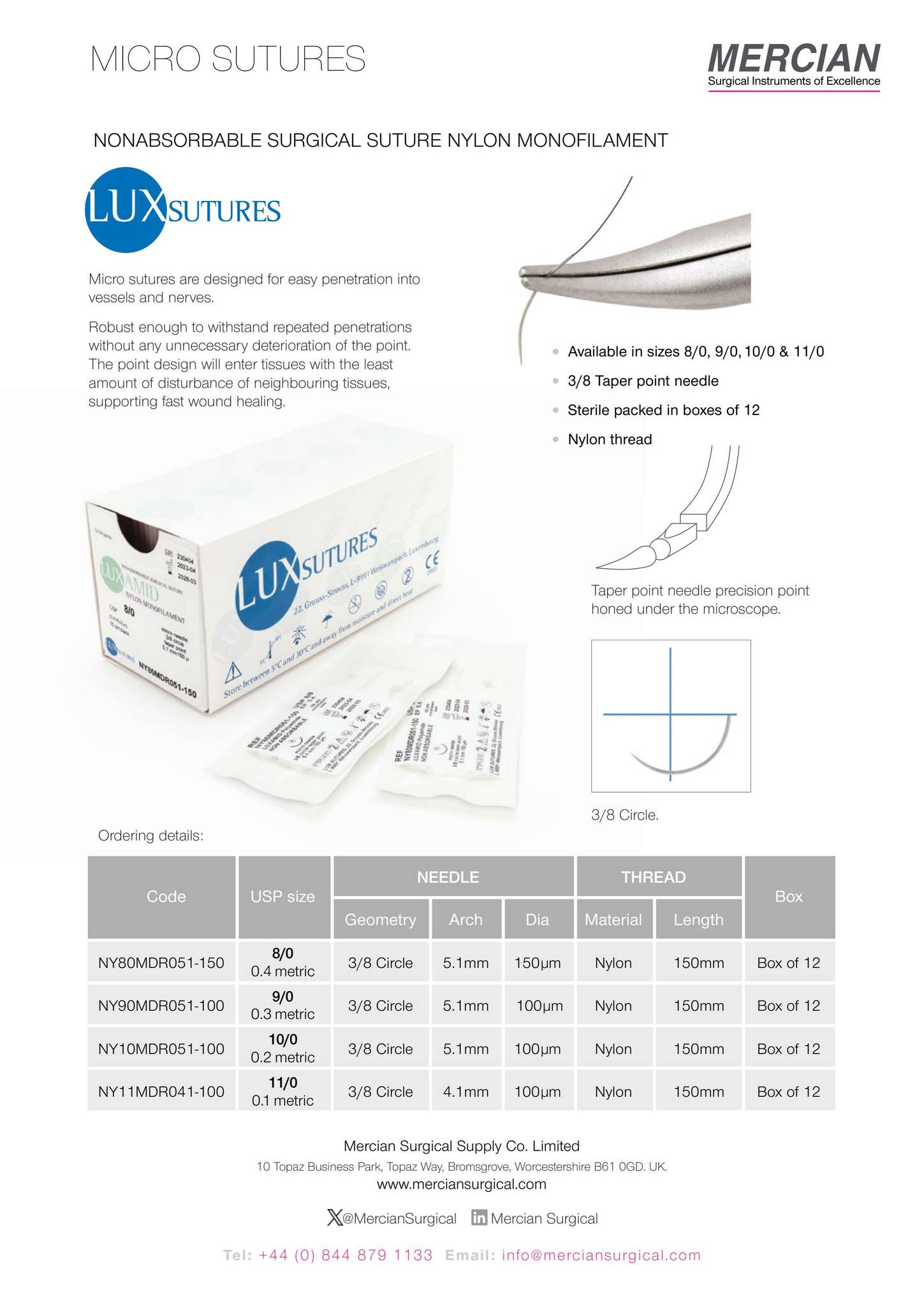 MICRO SUTURES by Mercian Surgical - Issuu