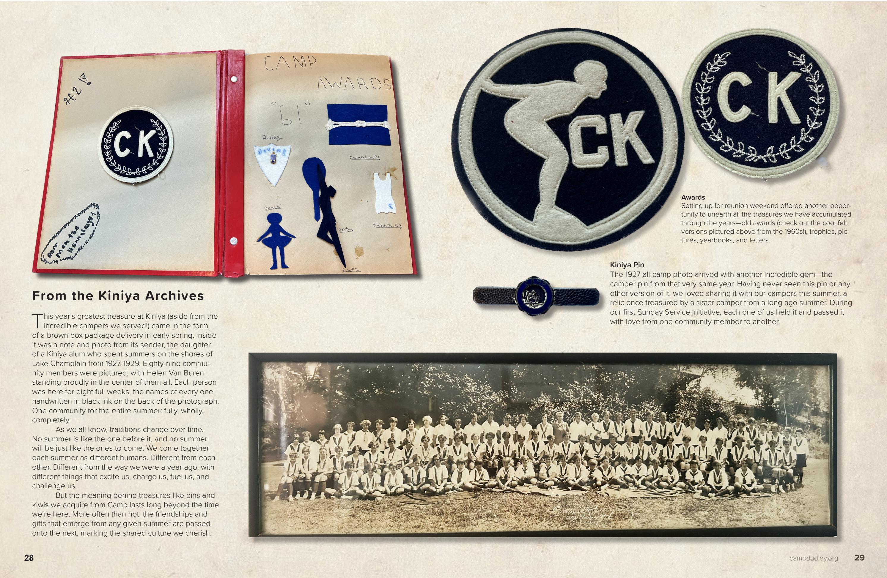 Camp Kiniya Archives Spotlight - Fall, 2023 by Camp Dudley - Issuu