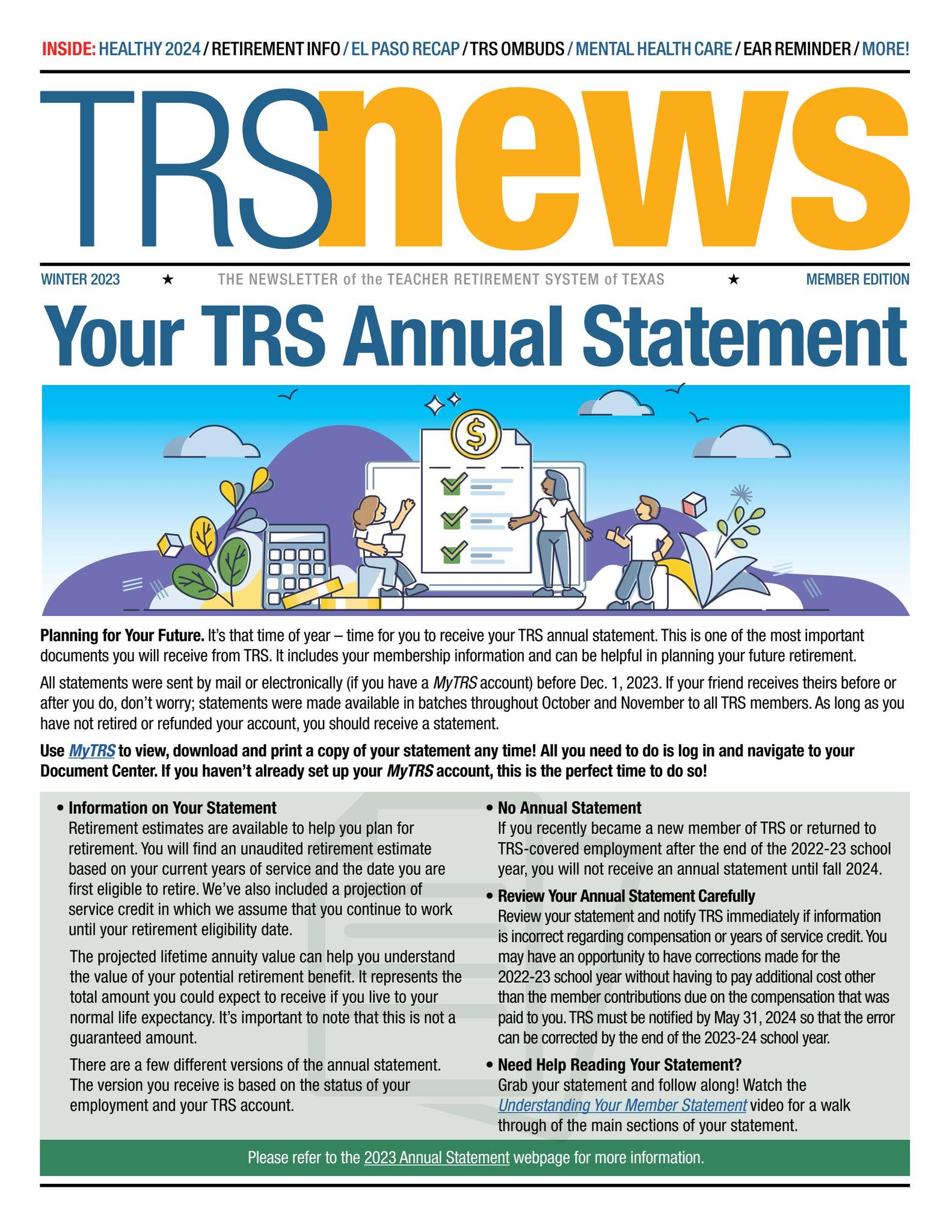 TRS News Winter 2023: Member Edition by Teacher Retirement System of ...