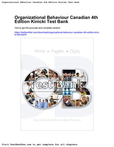 Full_download_organizational behaviour canadian 4th edition kinicki ...