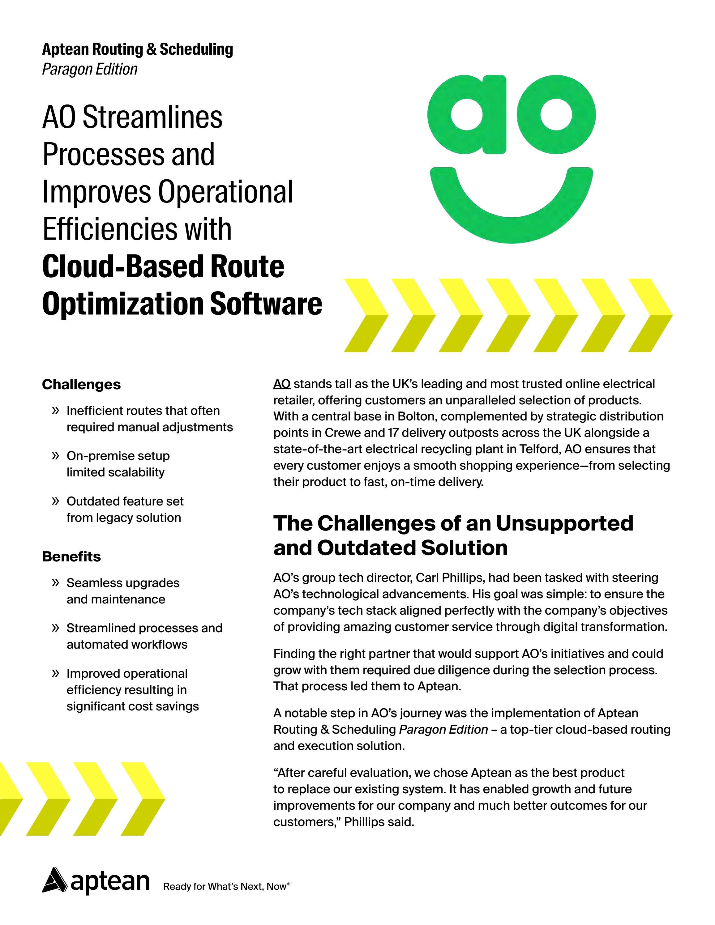 Aptean Routing & Scheduling Case Study: AO by Aptean - Issuu