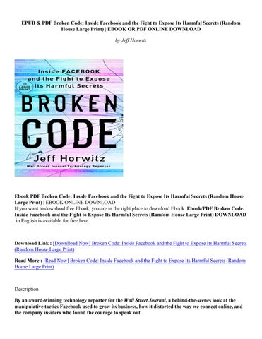 (PDF) Download Broken Code: Inside Facebook and the Fight to Expose Its ...