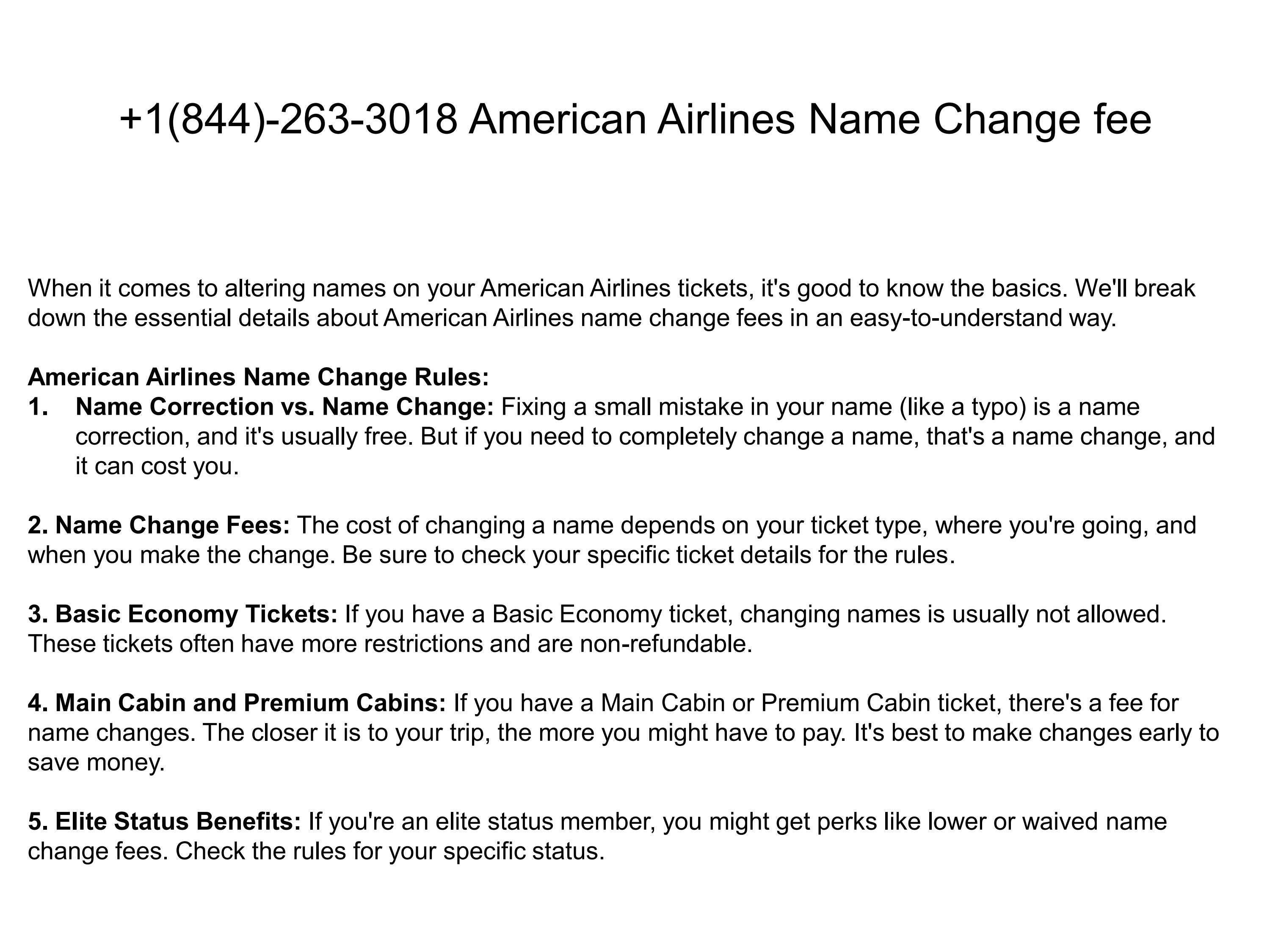 1 844 263 3018 American Airlines Name Change Fee By American Airline 1 844 263 3018 American Airlines Name Change Fee By American Airline