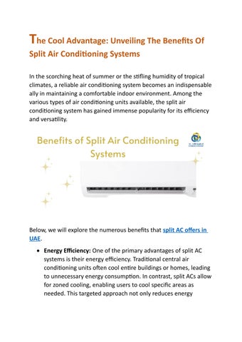 Unveiling The Benefits Of Split Air Conditioning Systems by Union Coop ...
