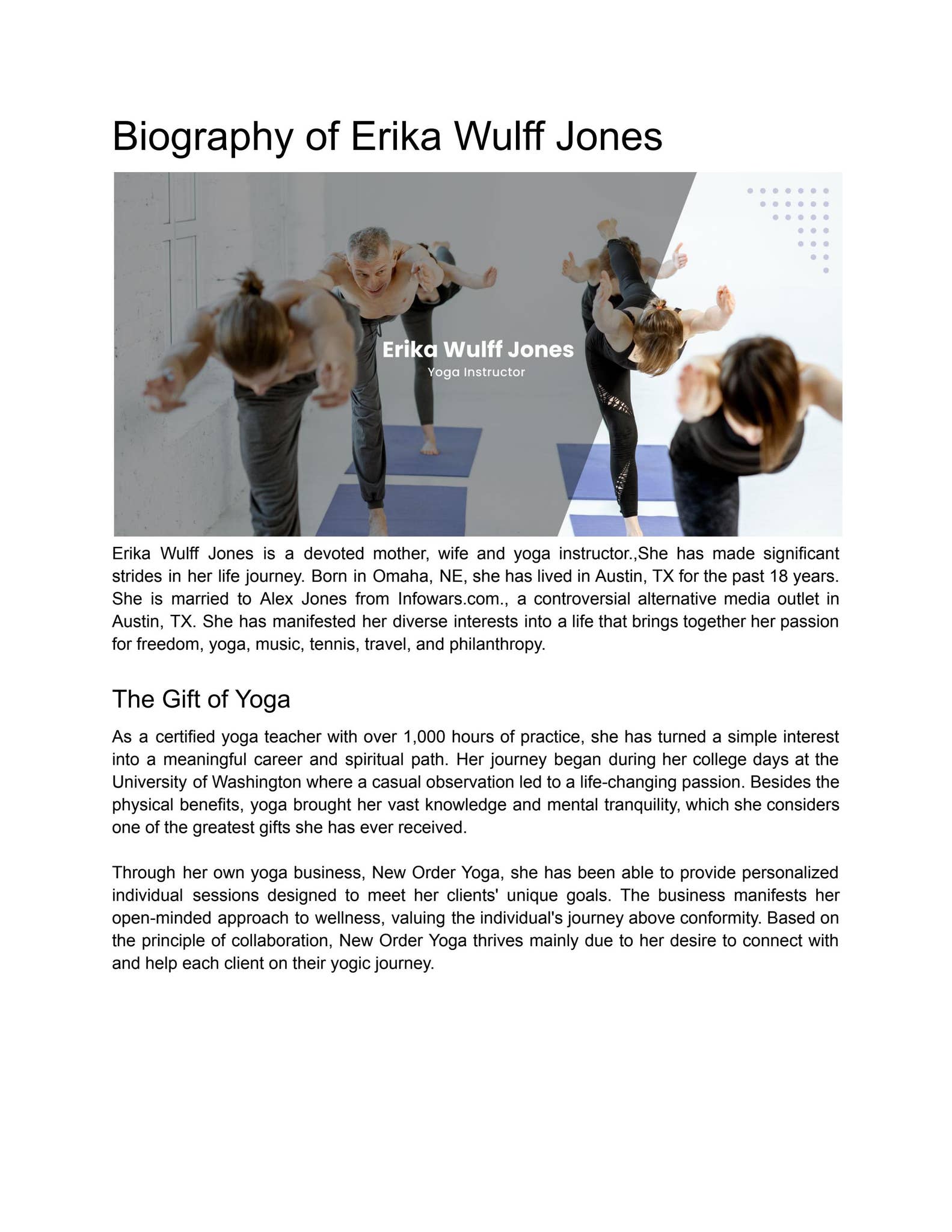 Biography of Erika Wulff Jones by Erika Wulff Jones - Issuu