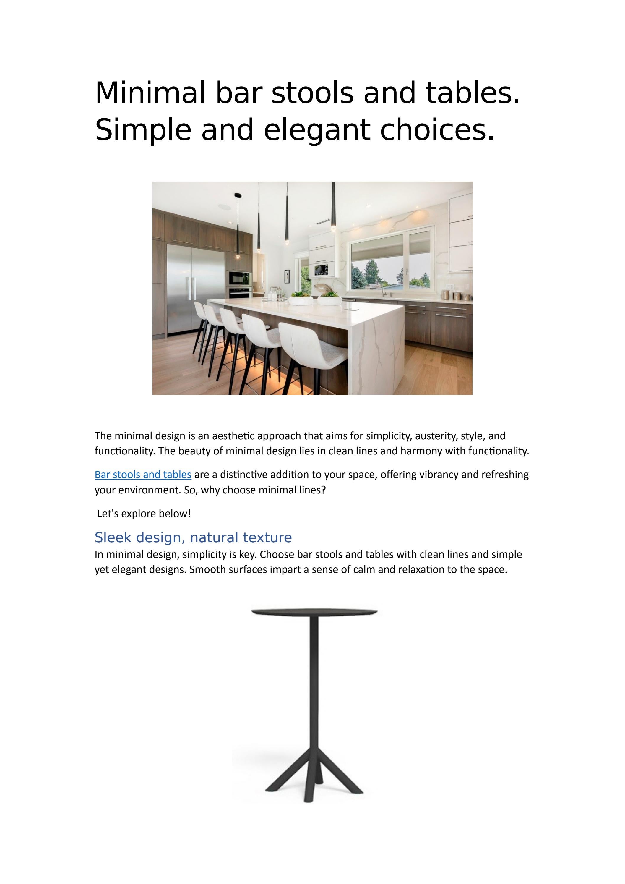 Minimal bar stools and tables. Simple and elegant choices. by design ...