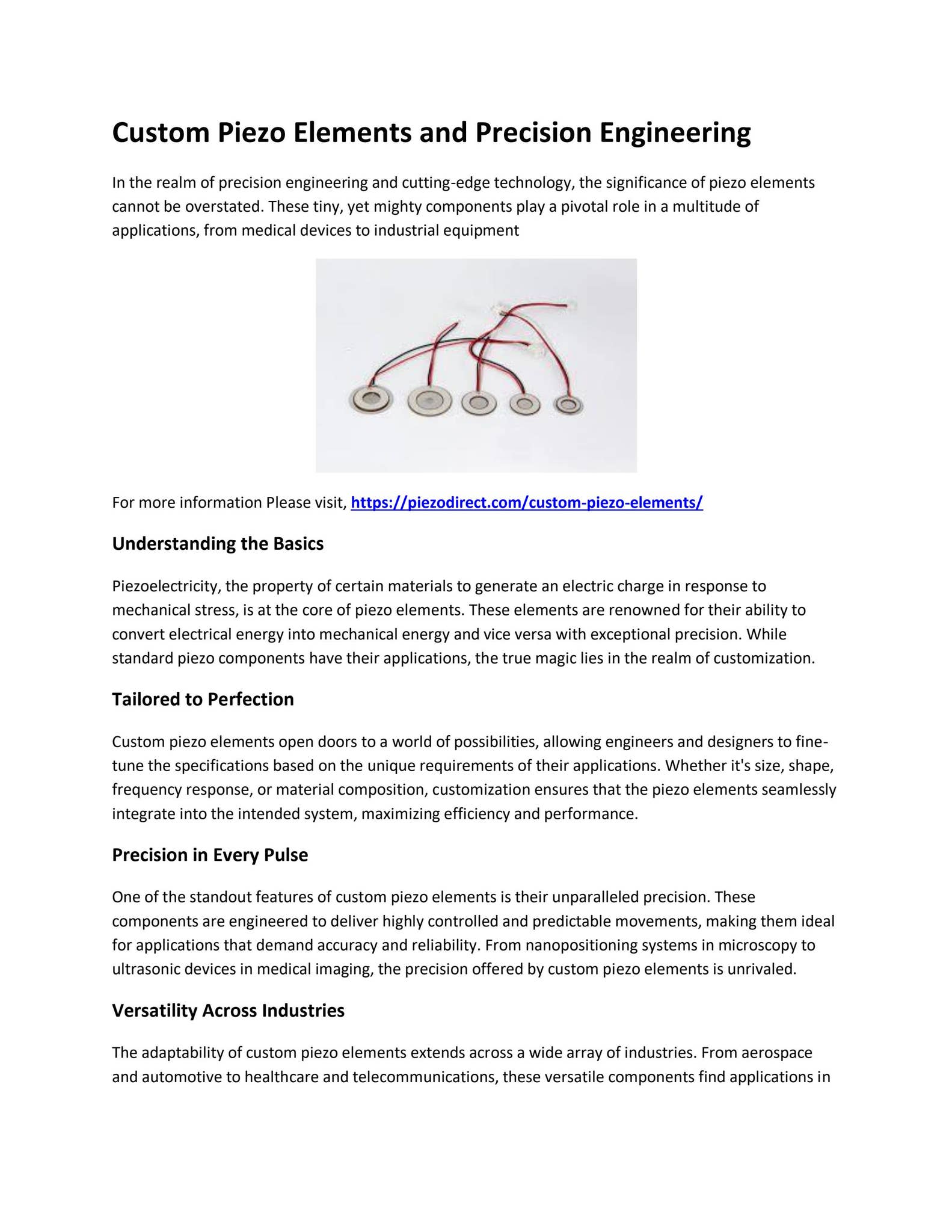 Custom Piezo Elements and Precision Engineering by aysimagrigor - Issuu