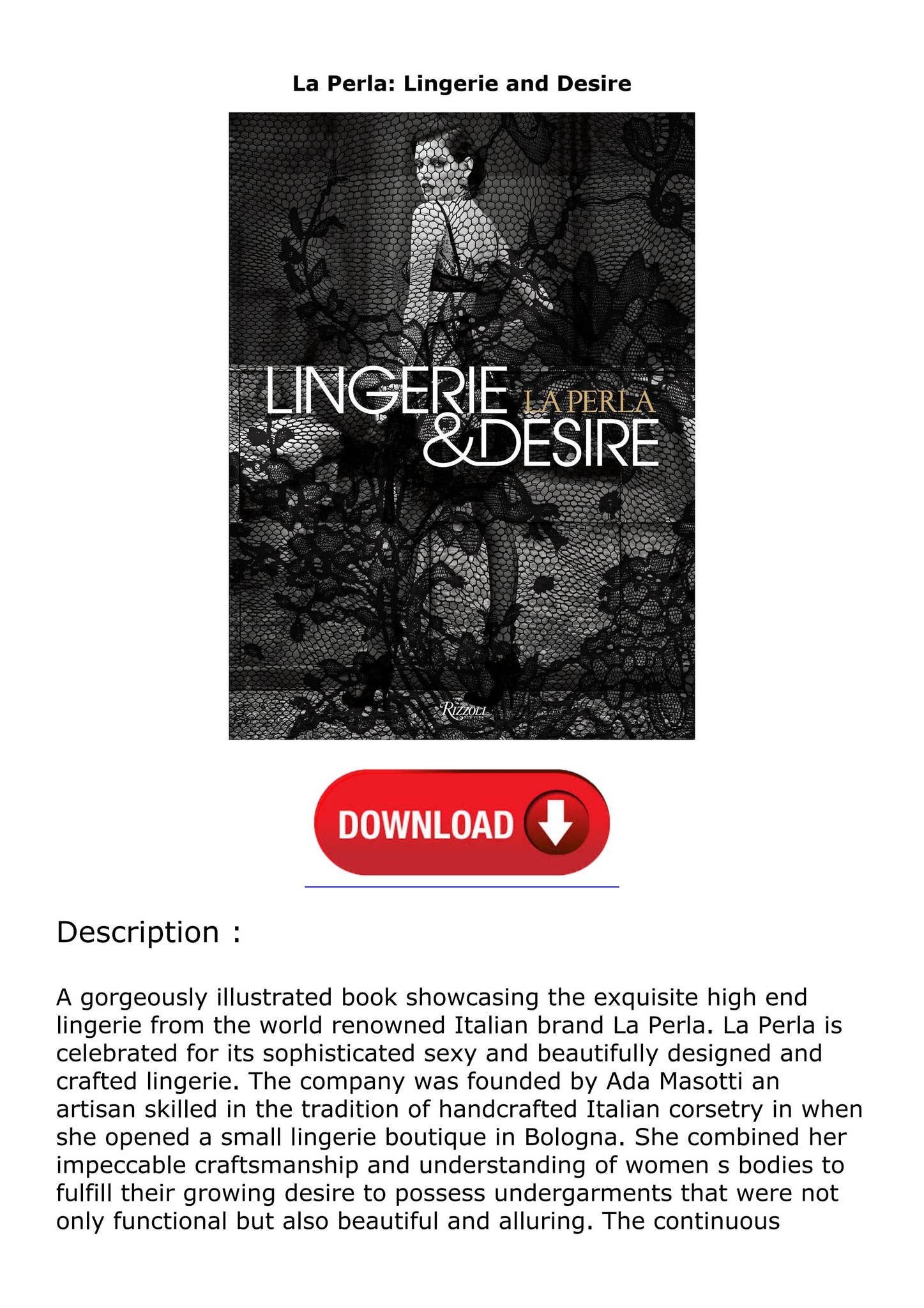 PDF Download La Perla: Lingerie and Desire by paytonopeenorman - Issuu